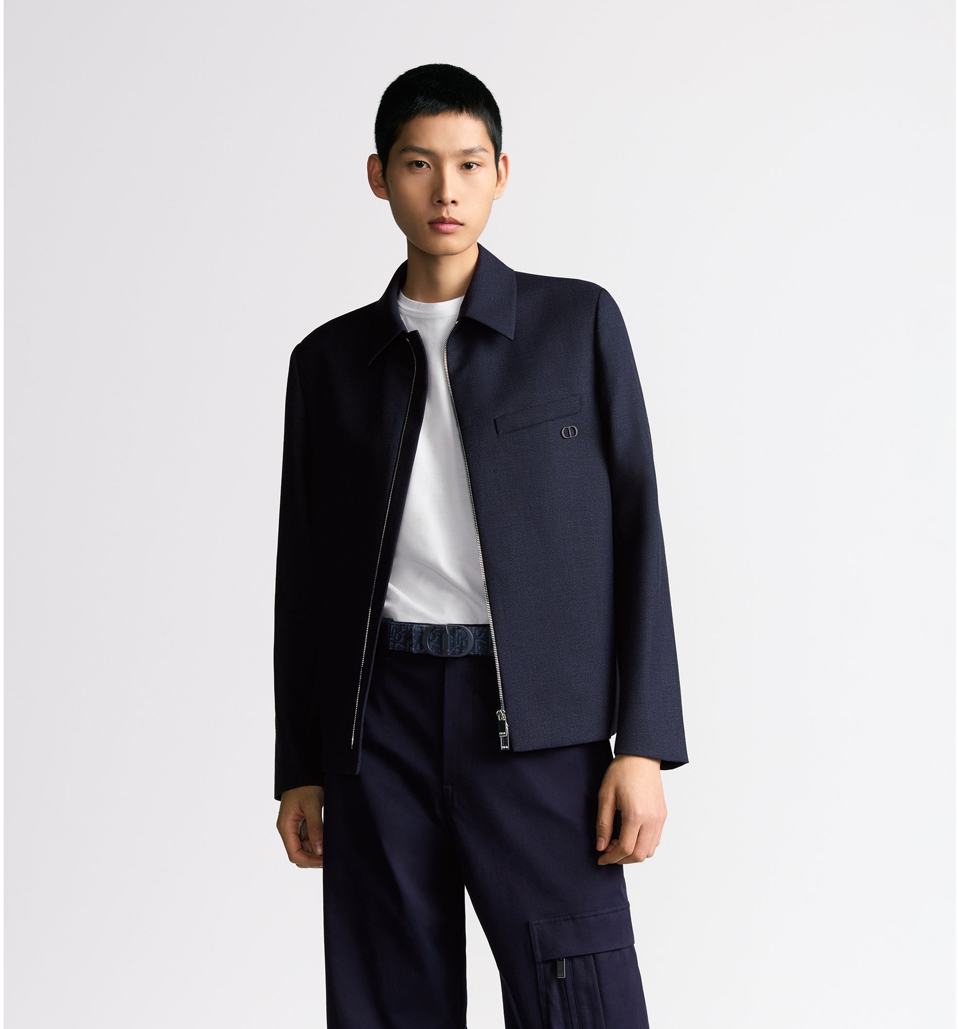 Classic Zip Jacket Blue Virgin Wool | DIOR