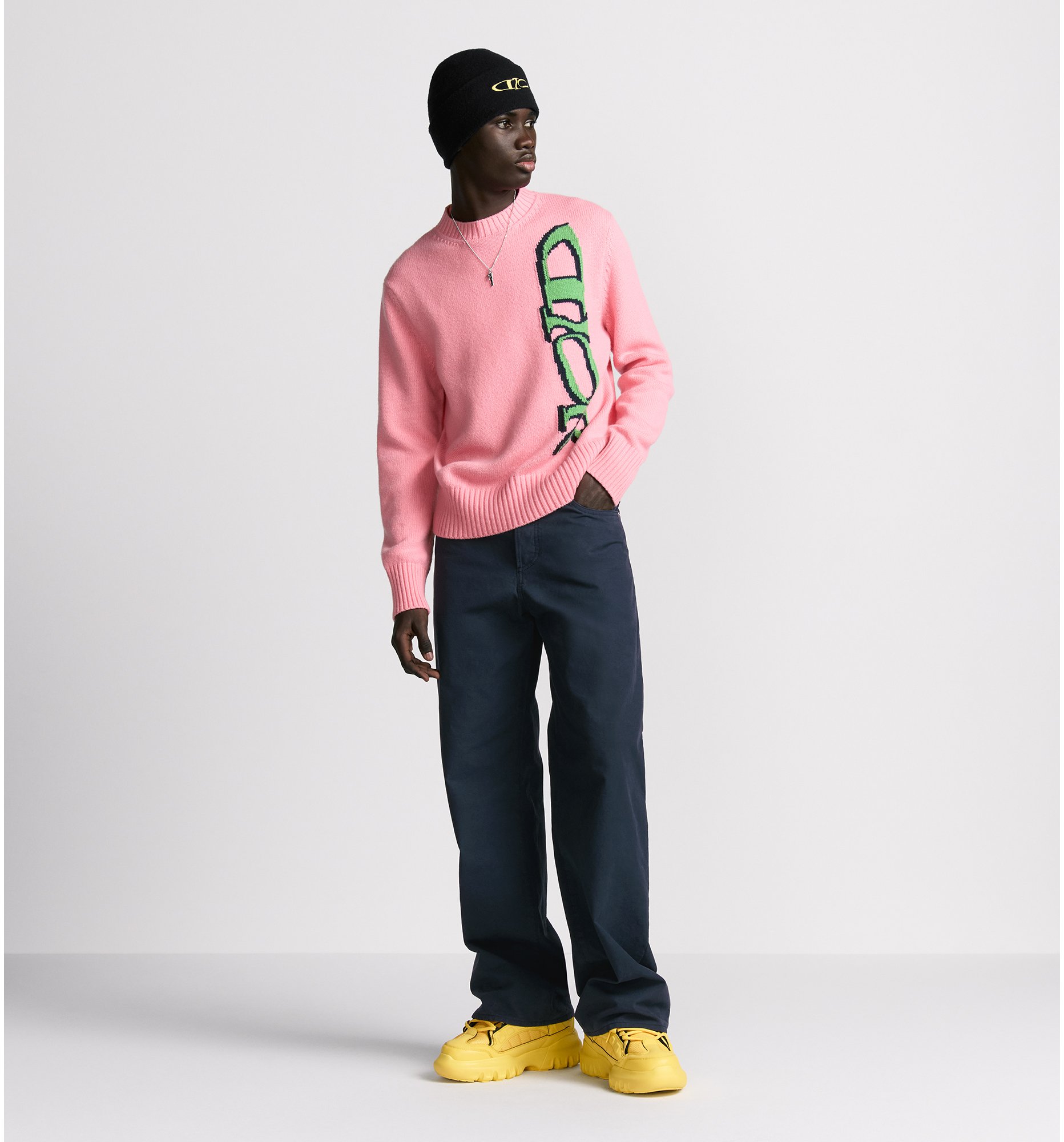 DIOR AND LEWIS HAMILTON Wide-Leg Jeans Navy Blue Cotton | DIOR