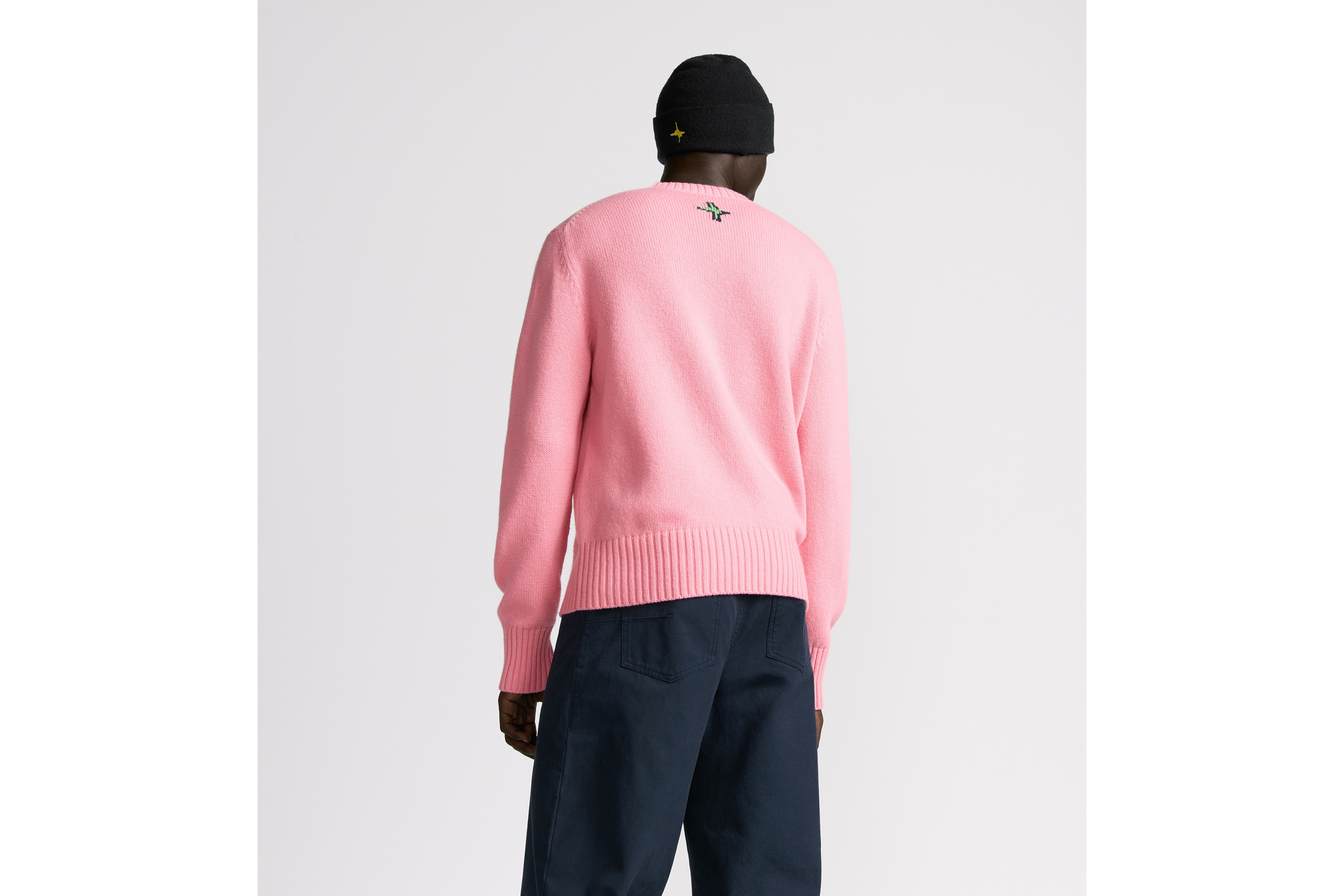 DIOR AND LEWIS HAMILTON Sweater Pink Virgin Wool and Cashmere Intarsia ...