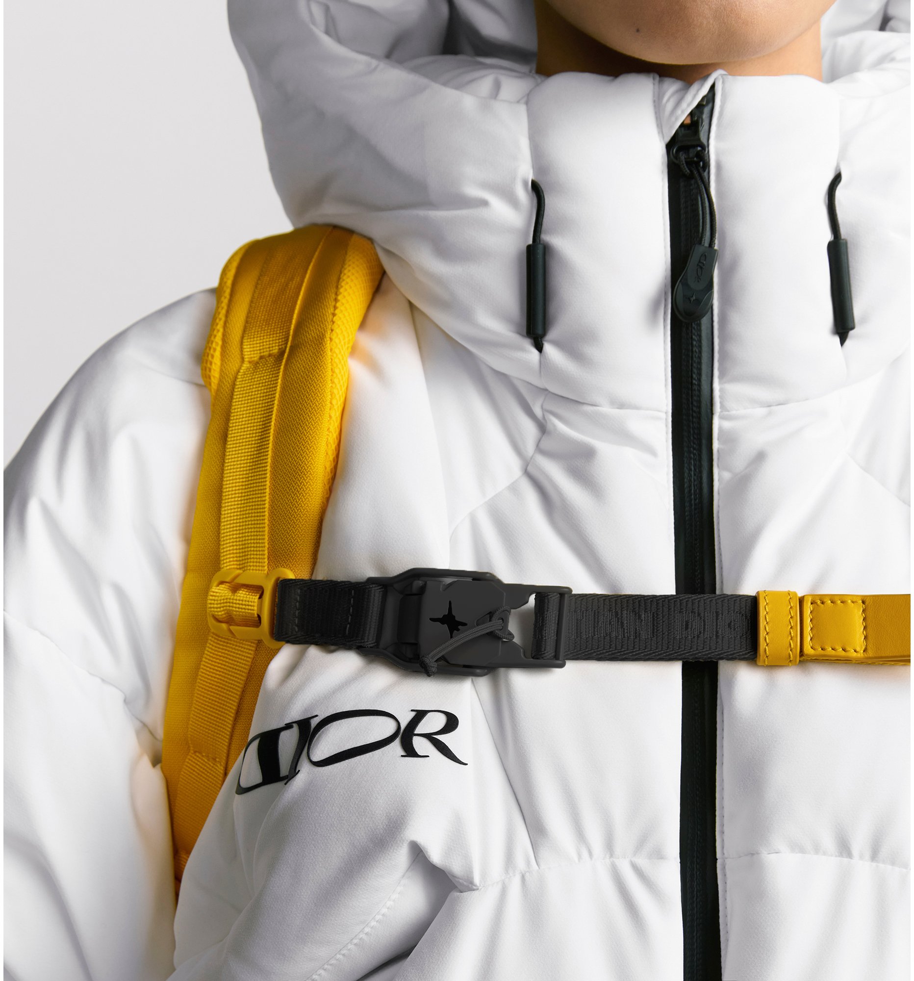 DIOR AND LEWIS HAMILTON Zipped Backpack Yellow Nylon and Yellow Leather ...