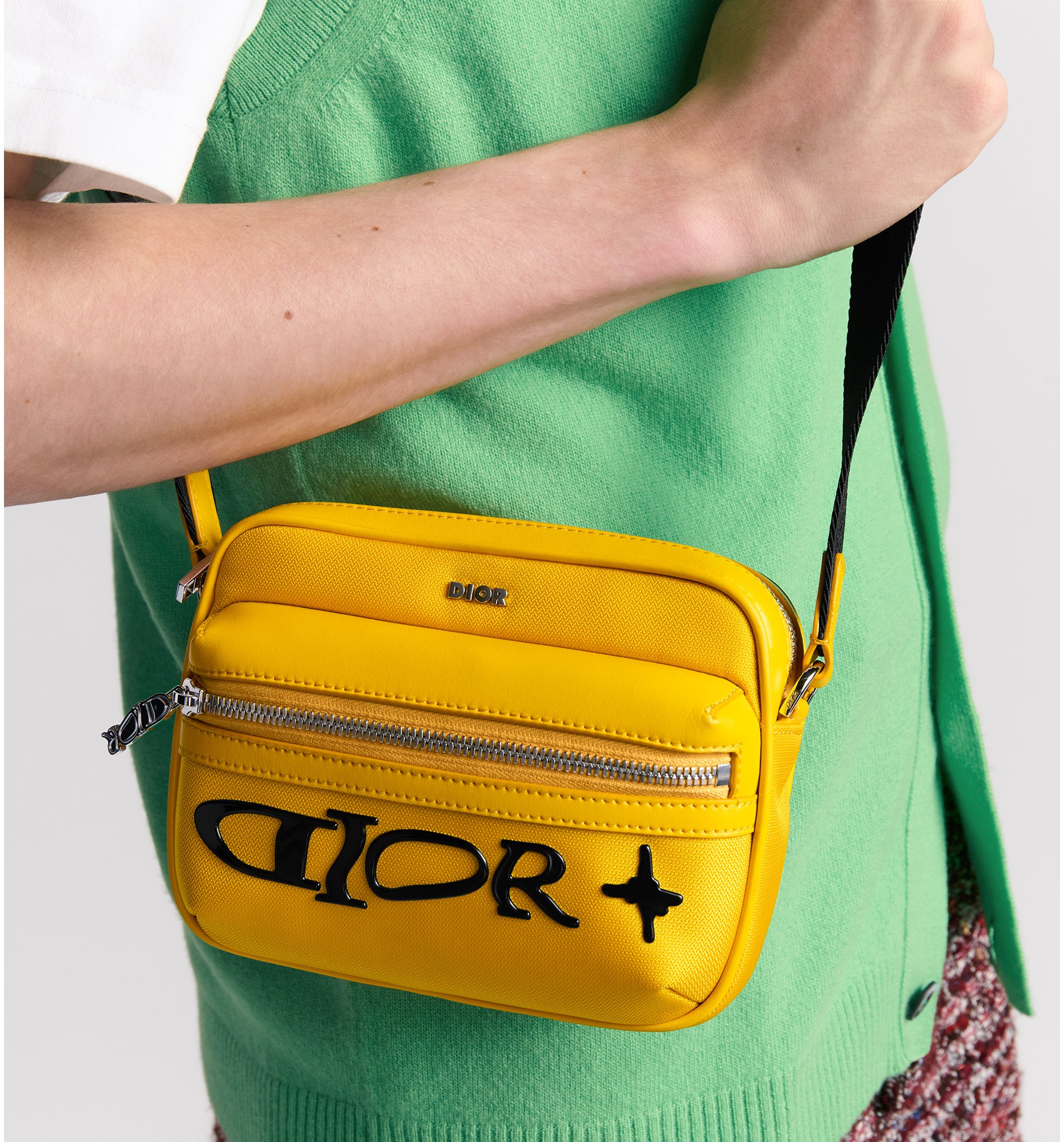 DIOR AND LEWIS HAMILTON Mini Rider 2.0 Zipped Messenger Bag Yellow ...
