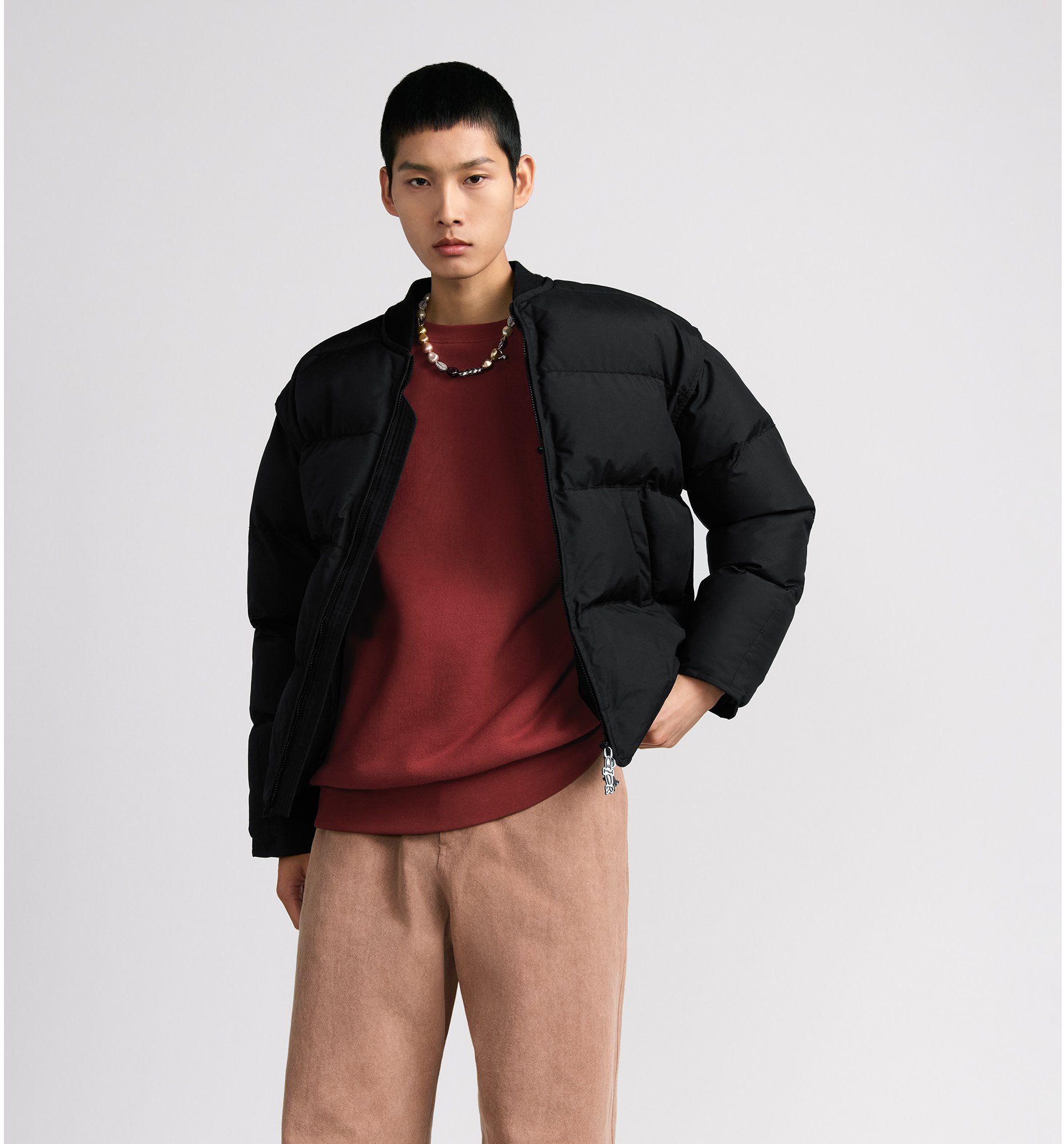 DIOR AND LEWIS HAMILTON Puffer Jacket with Removable Sleeves Black ...