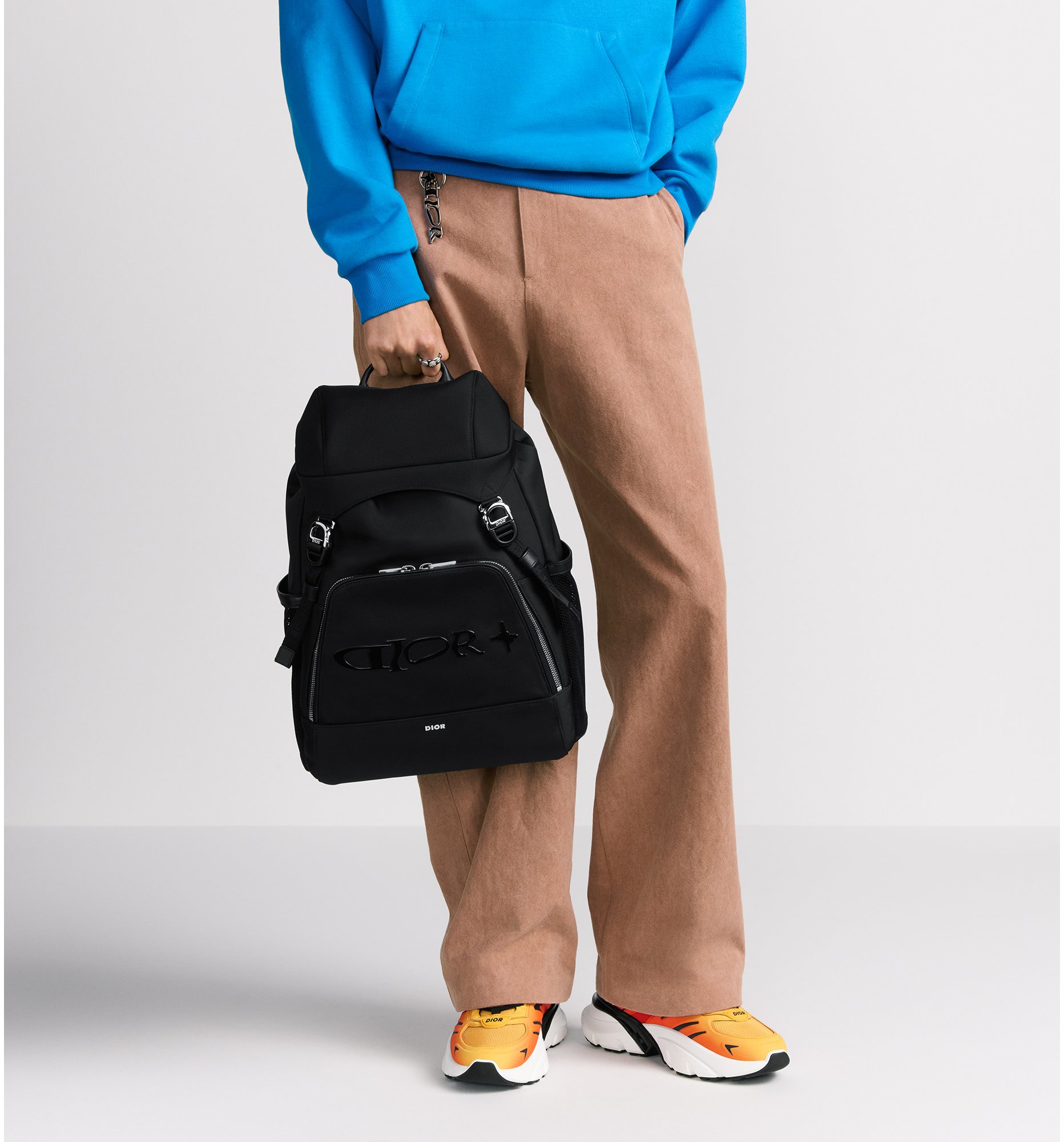 DIOR AND LEWIS HAMILTON Dior 8 Backpack with Flap Black Nylon and Black ...