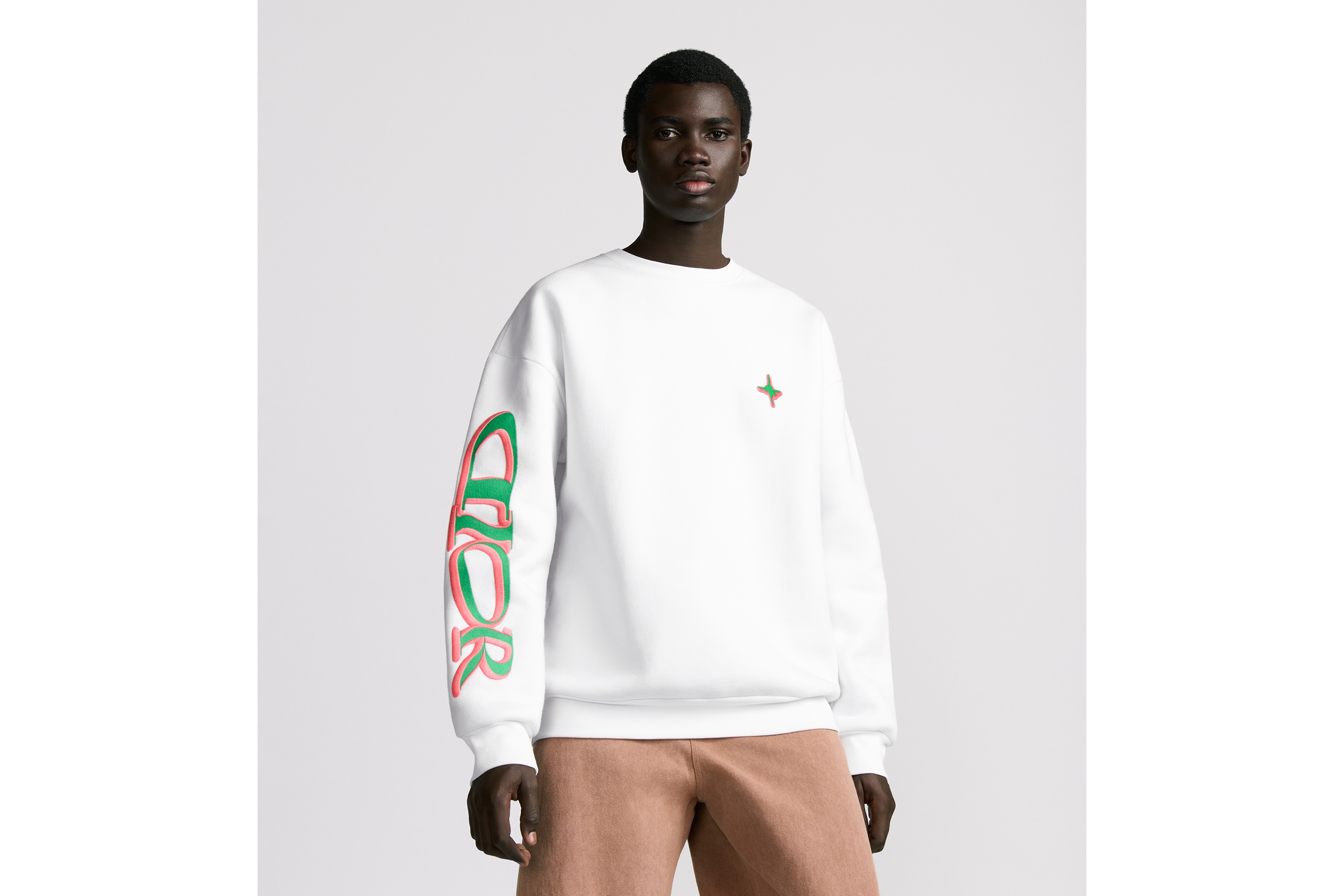 DIOR AND LEWIS HAMILTON 스웨트셔츠 화이트 코튼 플리스 | DIOR