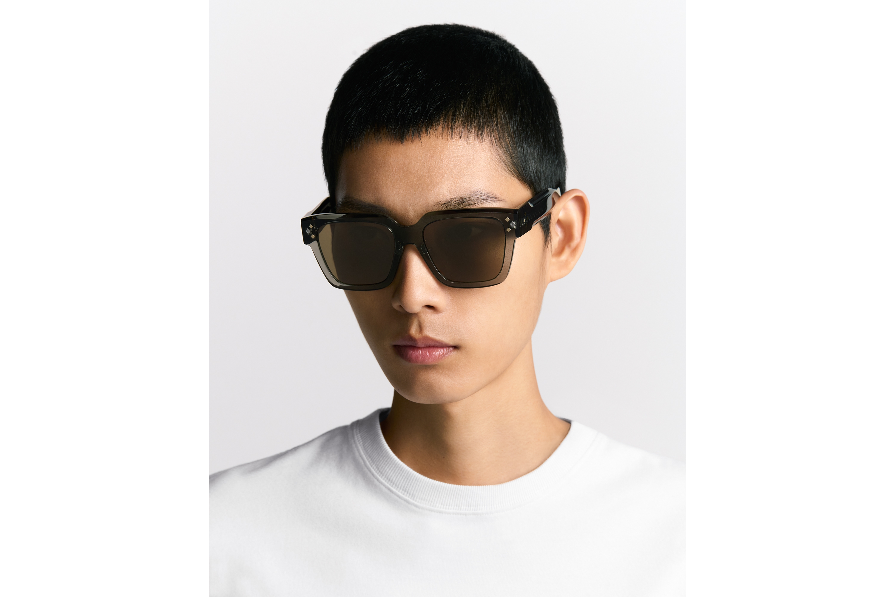 CD Diamond S3F Transparent Gray Square Sunglasses | DIOR