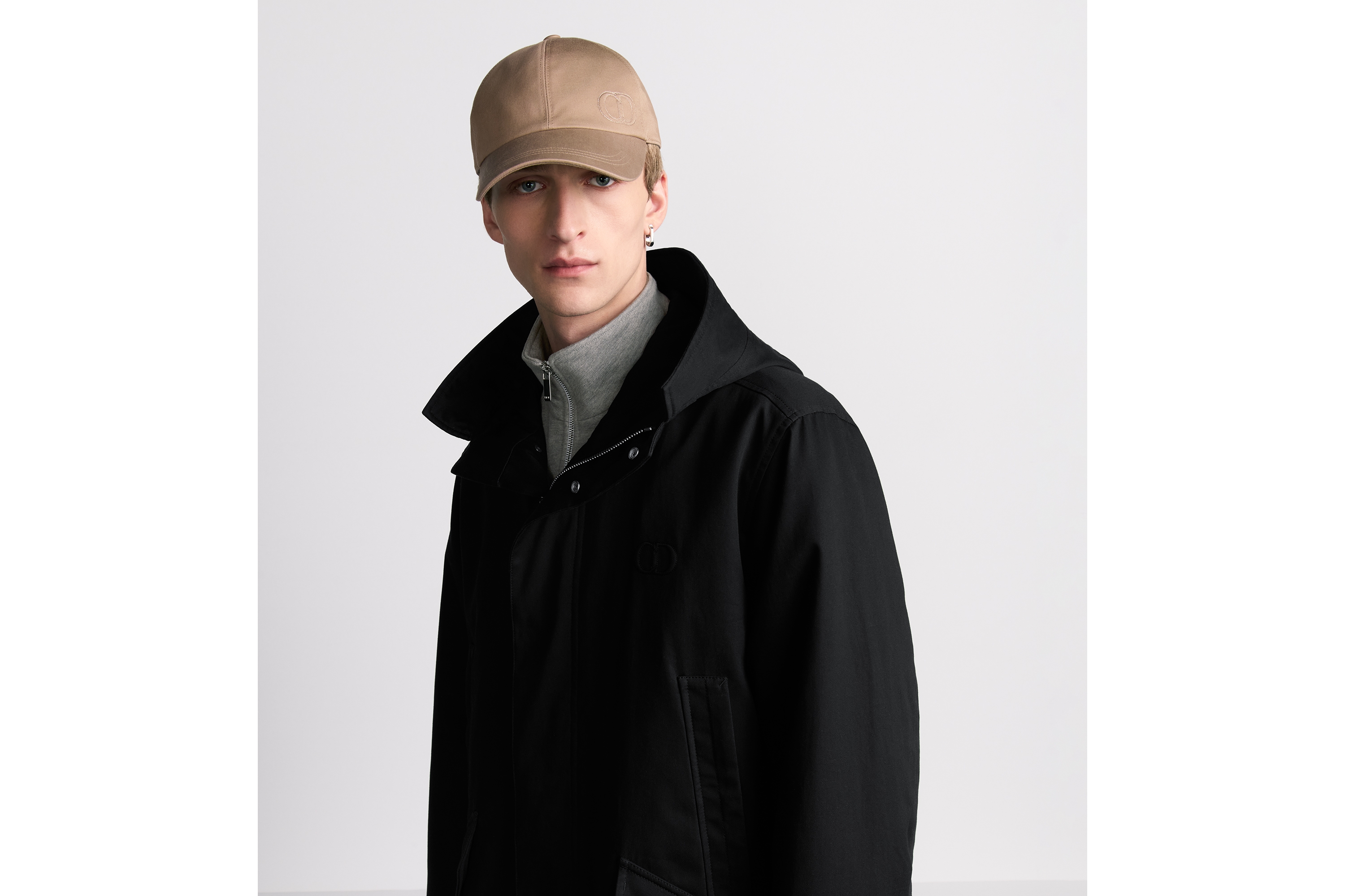 Parka CD Icon Gabardina de algodón negra | DIOR