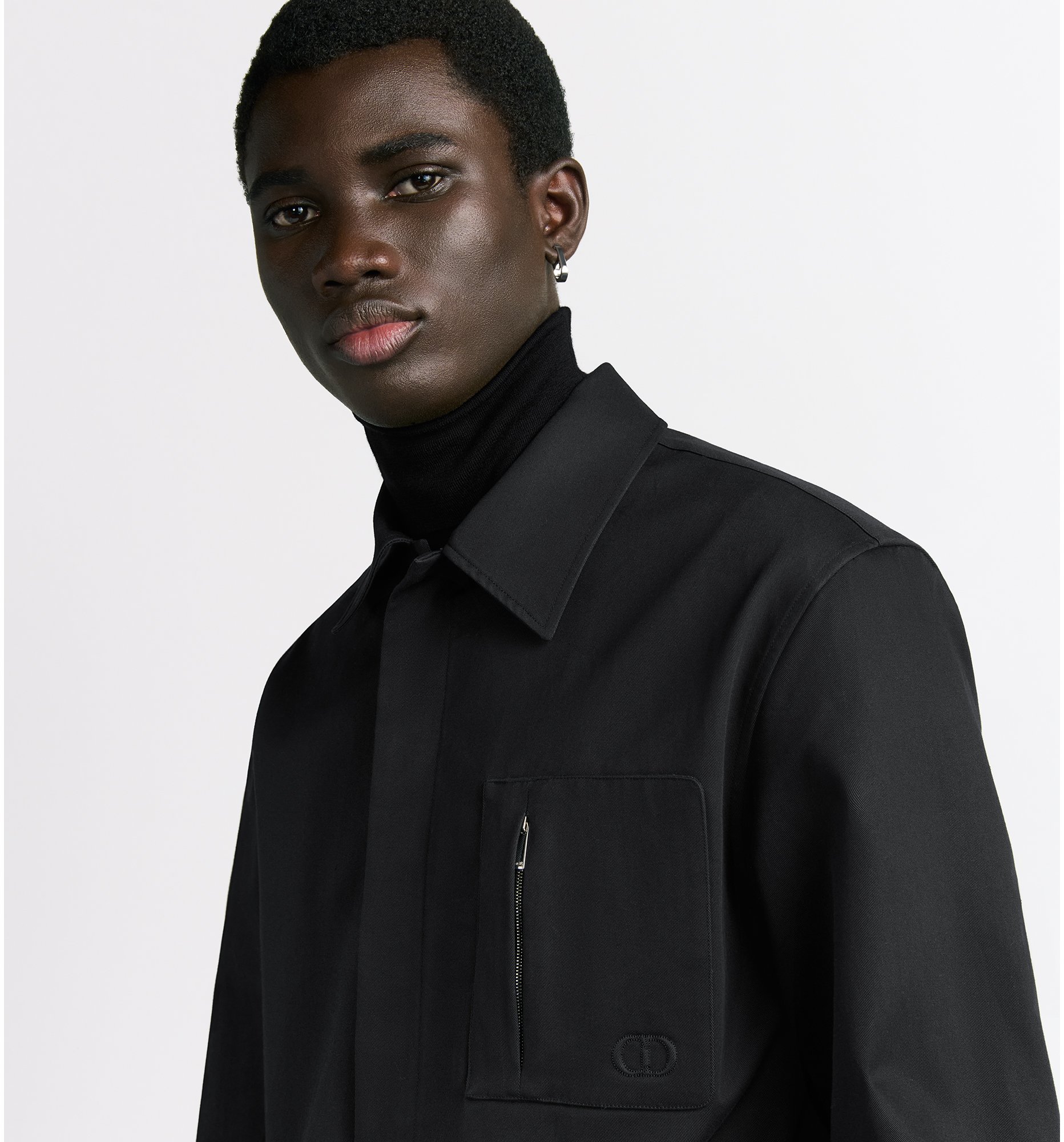 CD Icon Embroidery Shirt Black Cotton Gabardine | DIOR