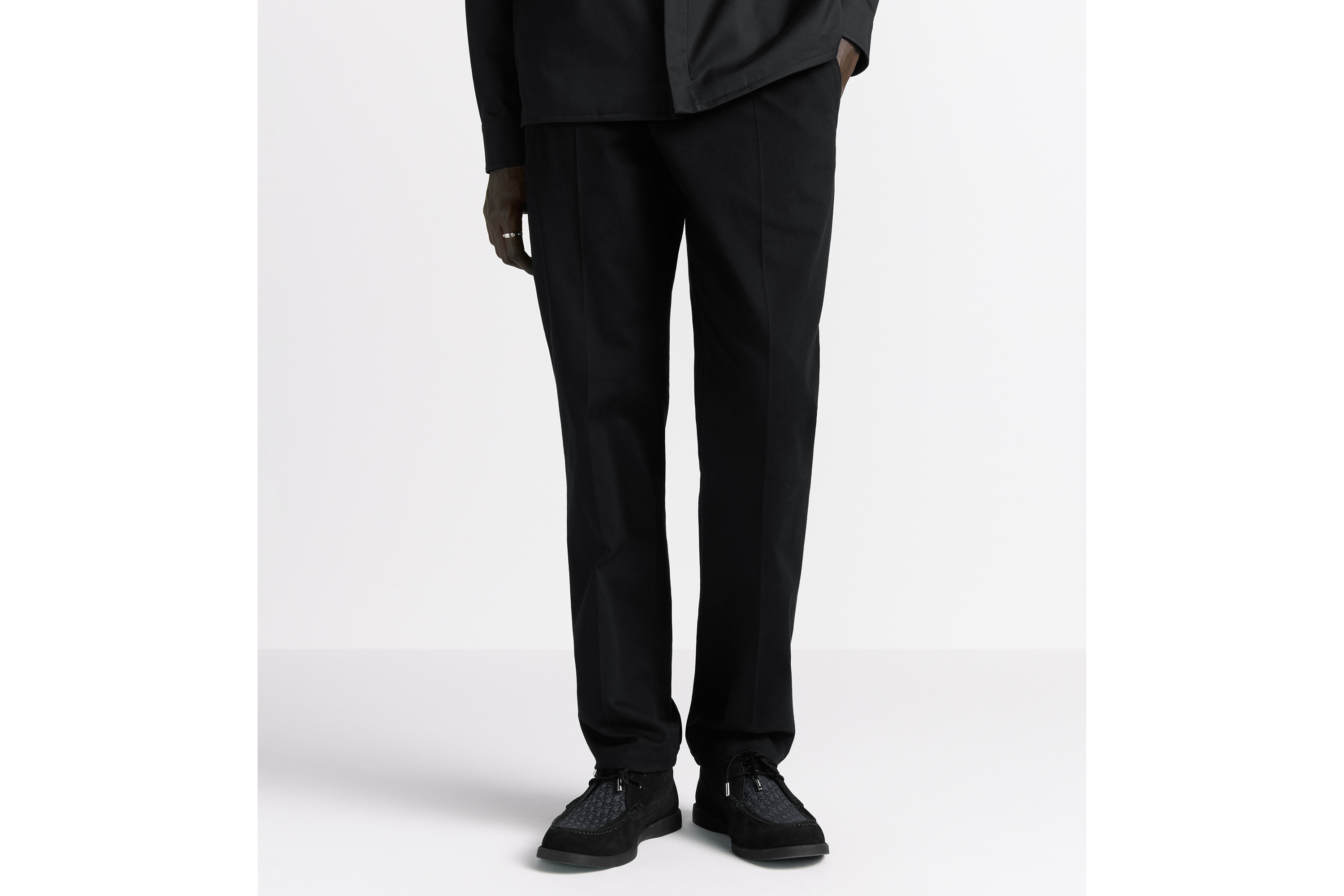 Tailored Track Pants with CD Icon Embroidery Black Cotton Gabardine | DIOR