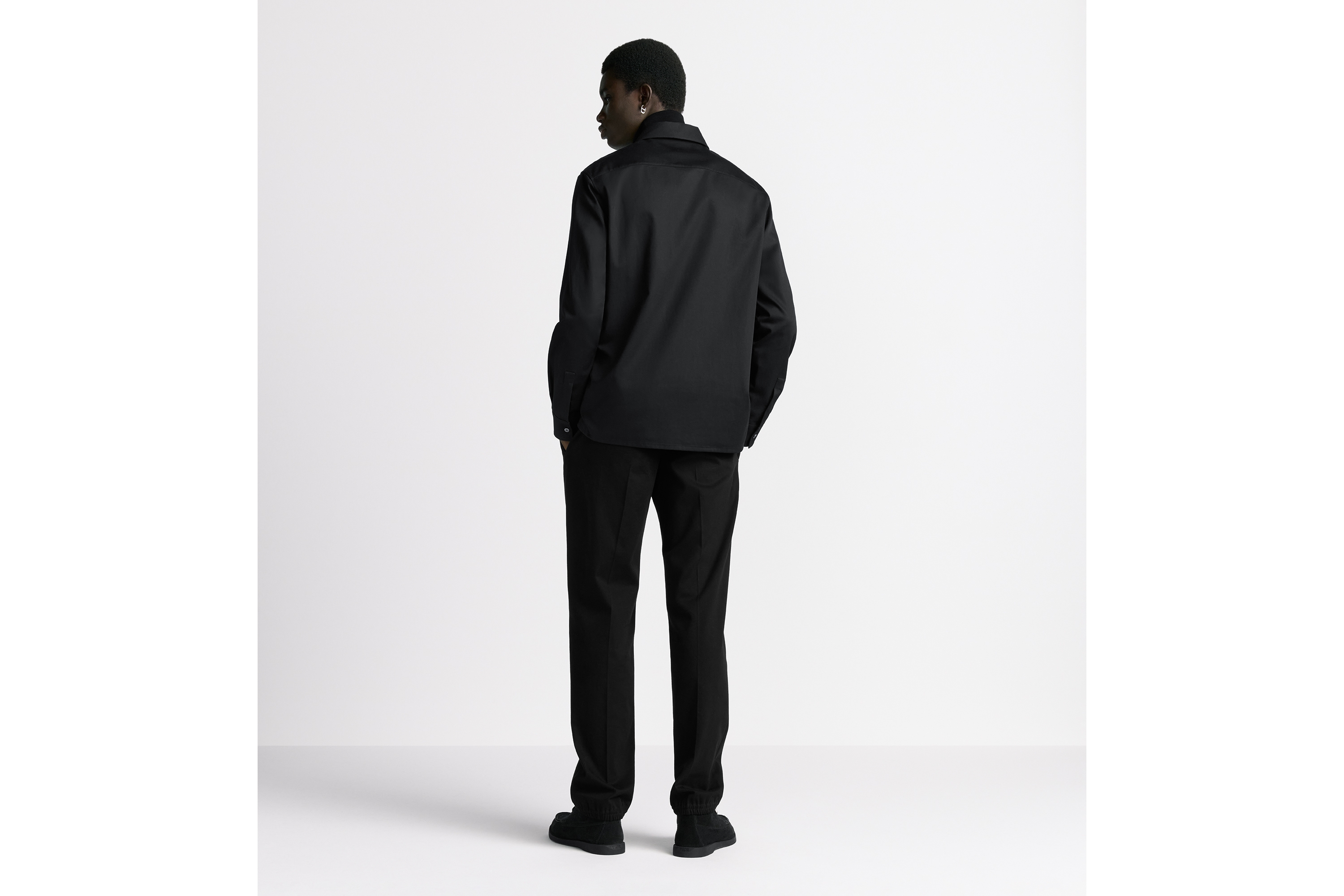 Tailored Track Pants with CD Icon Embroidery Black Cotton Gabardine | DIOR