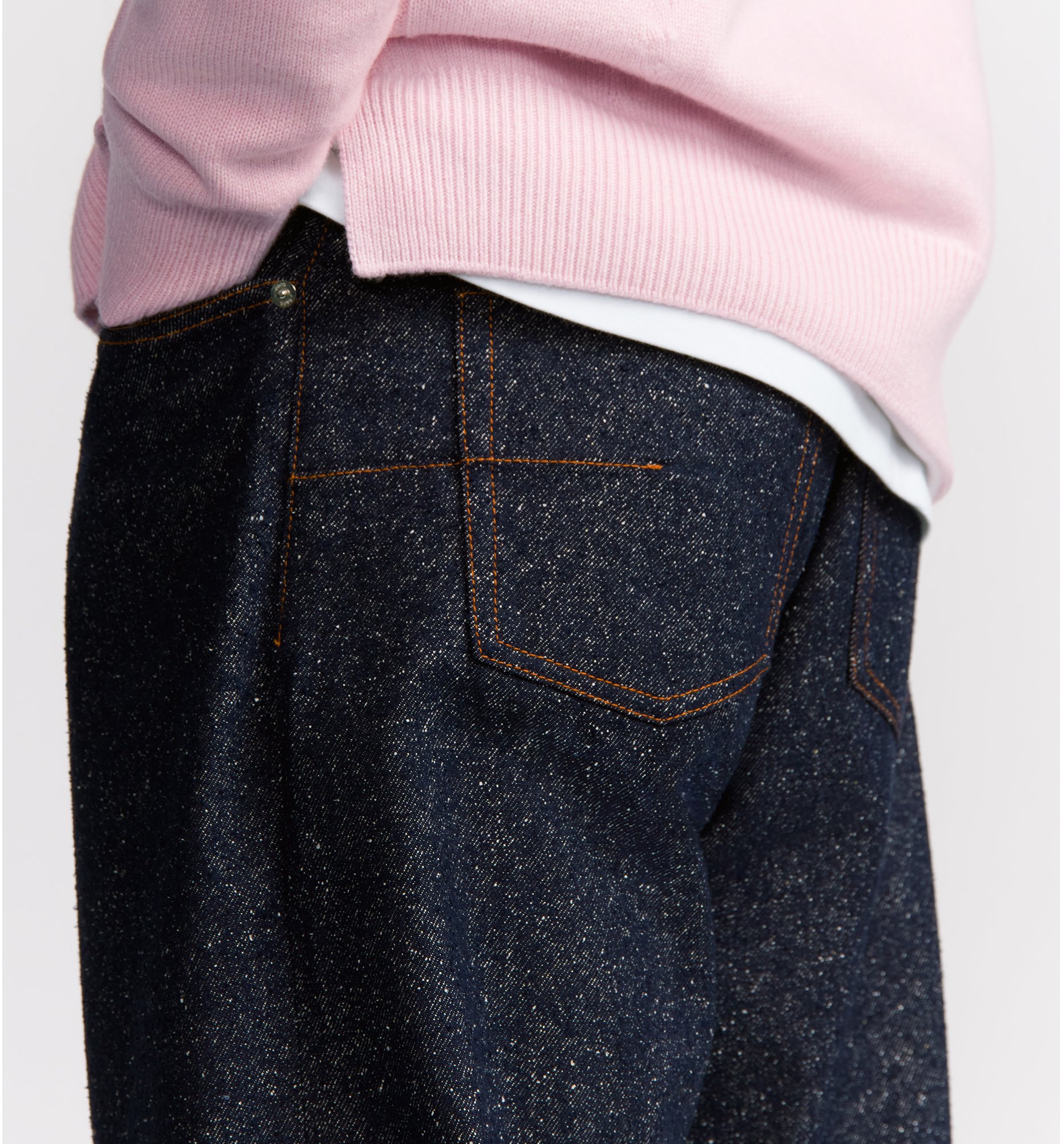 Jeans Heritage Dior Icons longo Twill de seda azul-marinho | DIOR