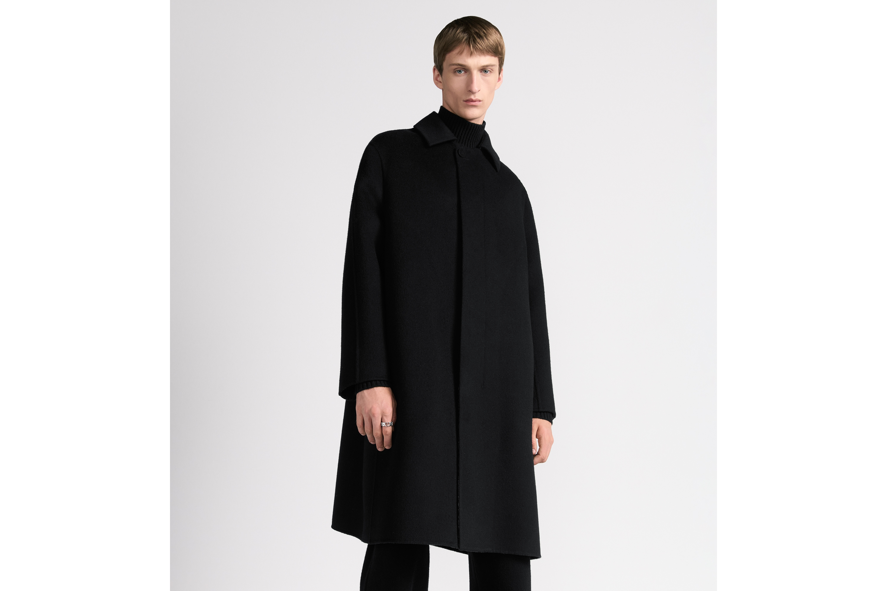 Casaco Dior Icons Lã virgem e cashmere dupla-face pretas | DIOR