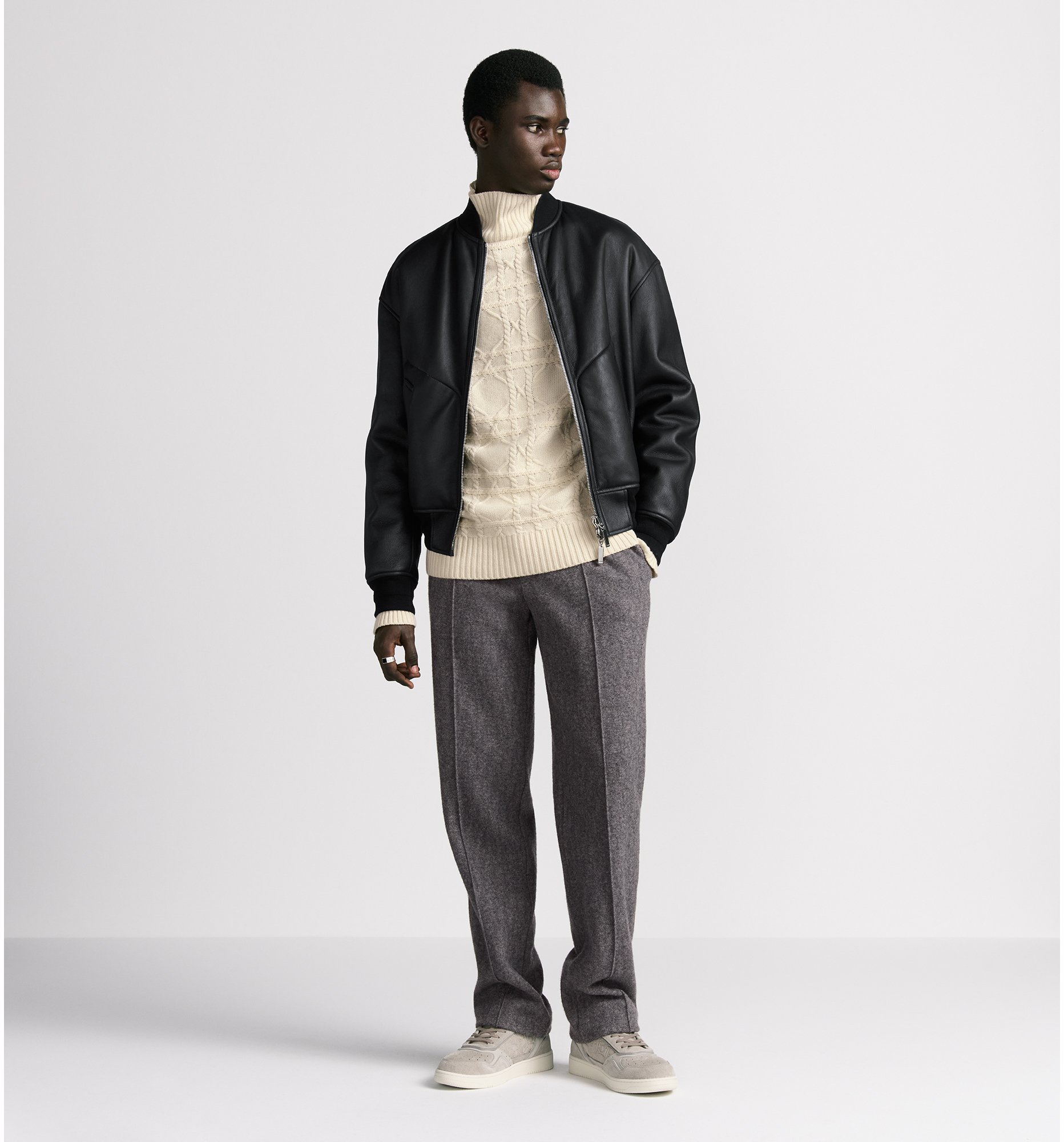 Dior Icons Reversible Bomber Jacket Black Lambskin and Shearling | DIOR