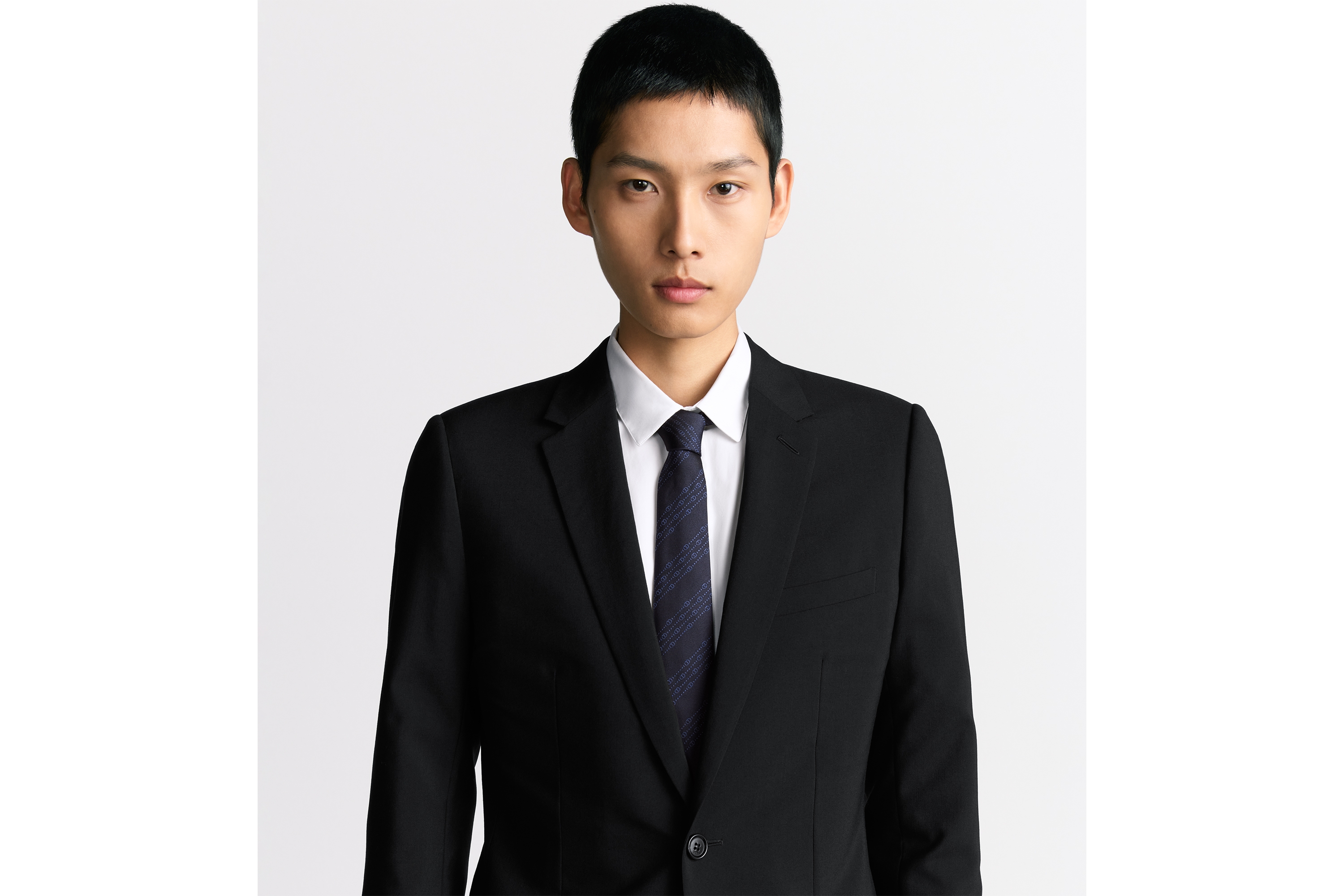 CD Icon Striped Tie Navy Blue and Blue Silk | DIOR