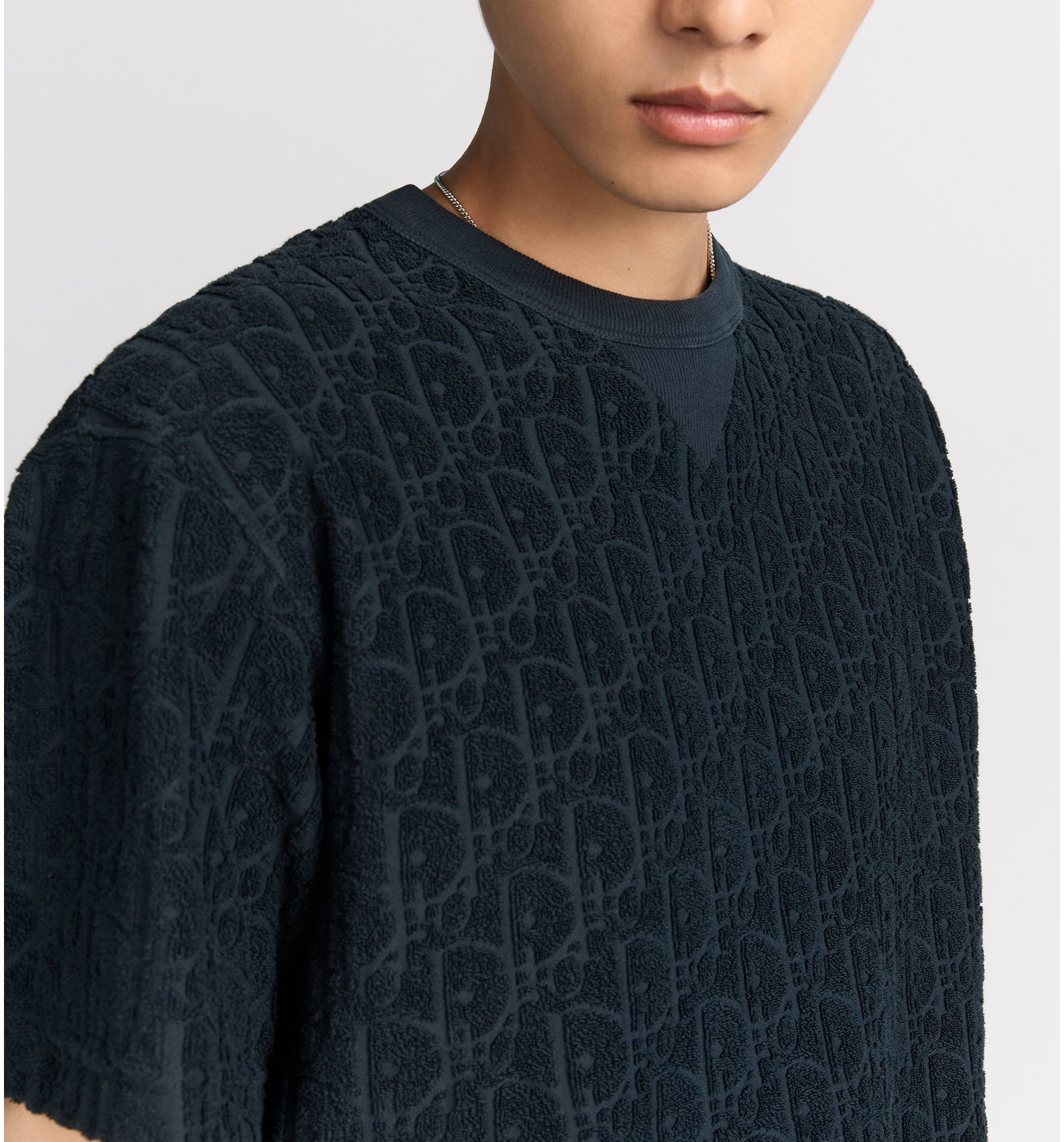 Dior Oblique T-Shirt mit legerer Passform Baumwollfrottee-Jacquard in ...