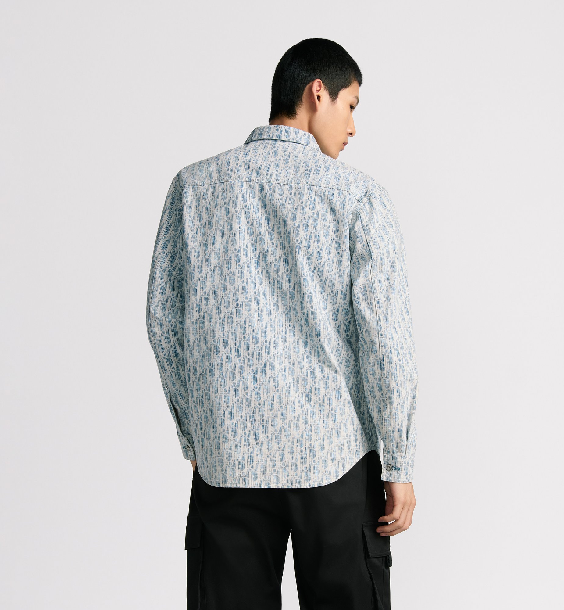 Overshirt Blue and White Dior Oblique Kasuri Cotton Denim | DIOR Overshirt Blue and White Dior Oblique Kasuri Cotton Denim | DIOR
