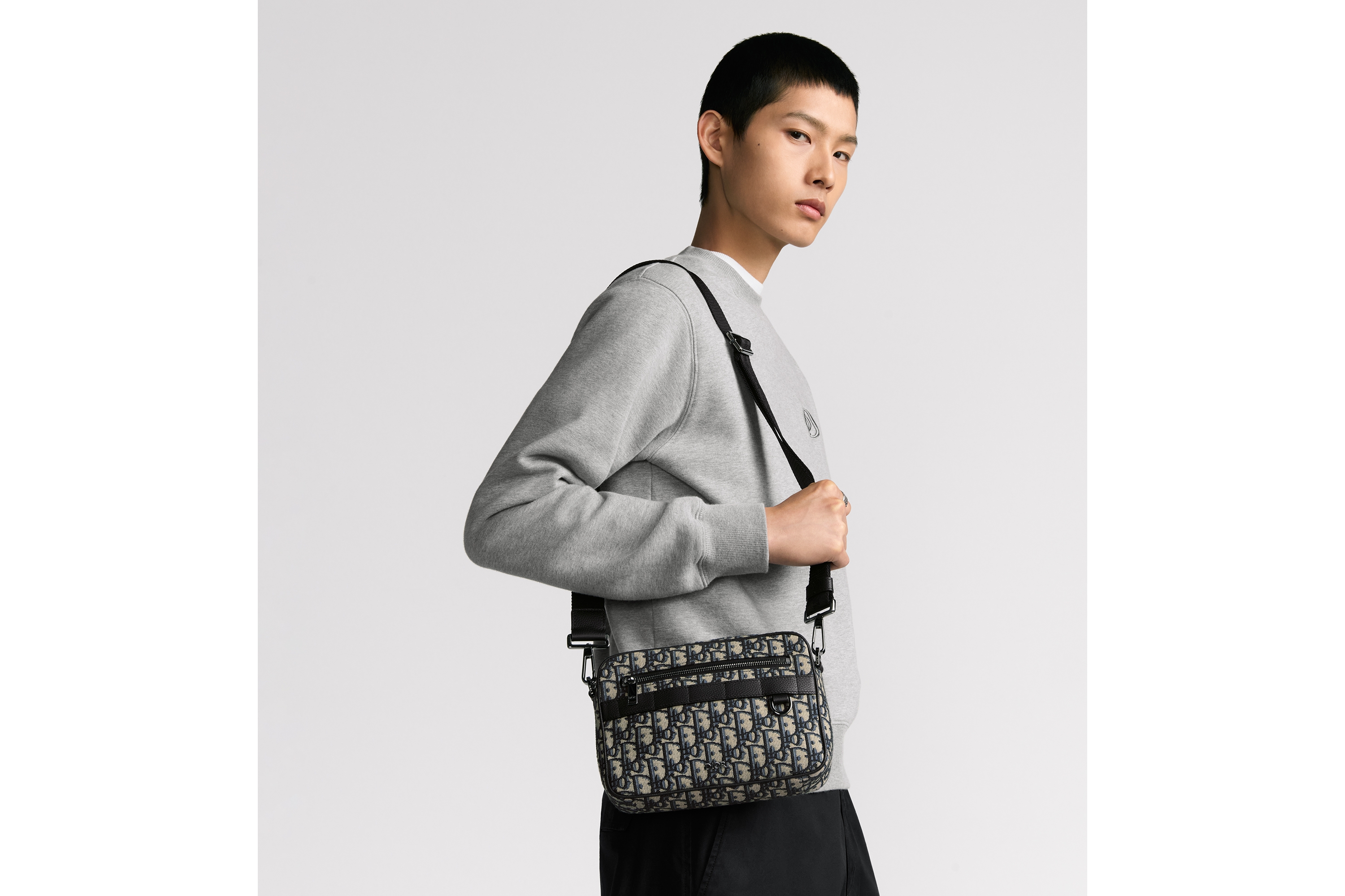 Safari Bag with Strap Beige and Black Dior Oblique Jacquard | DIOR