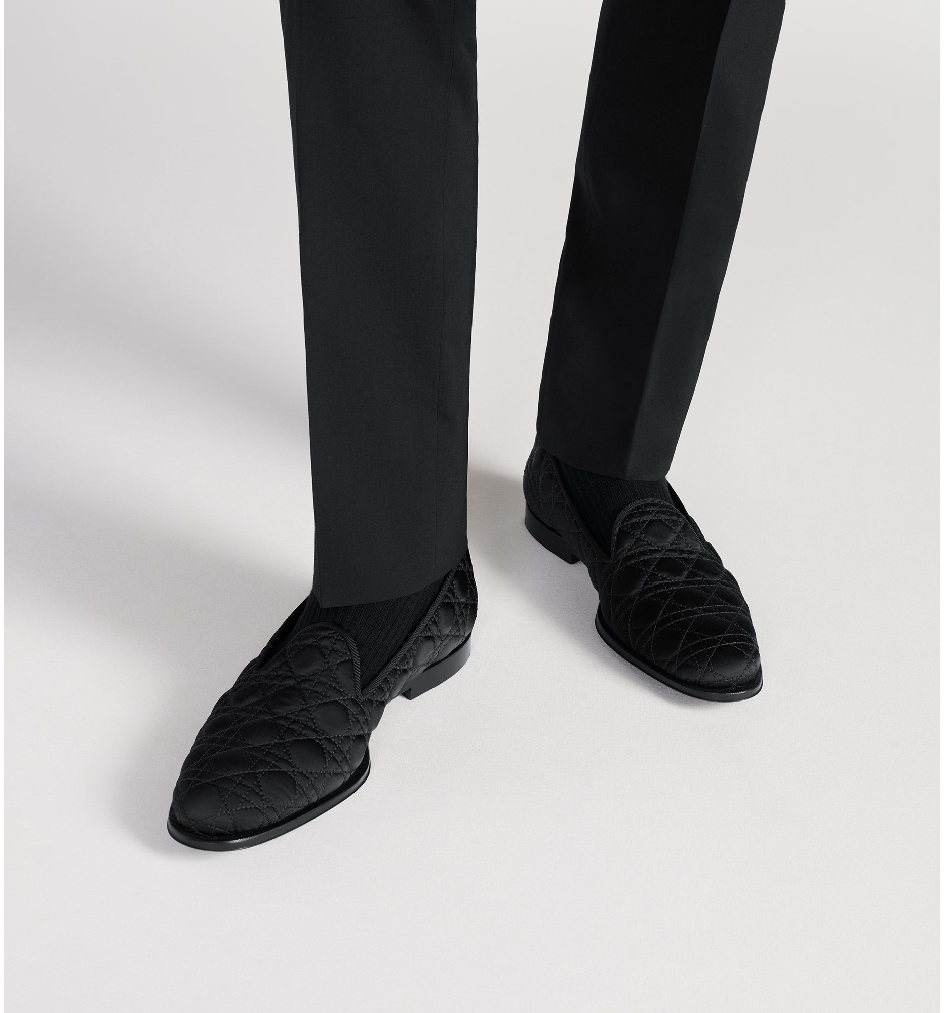 Dior Timeless Loafer Black Kumo Cannage Satin-Finish Nylon | DIOR