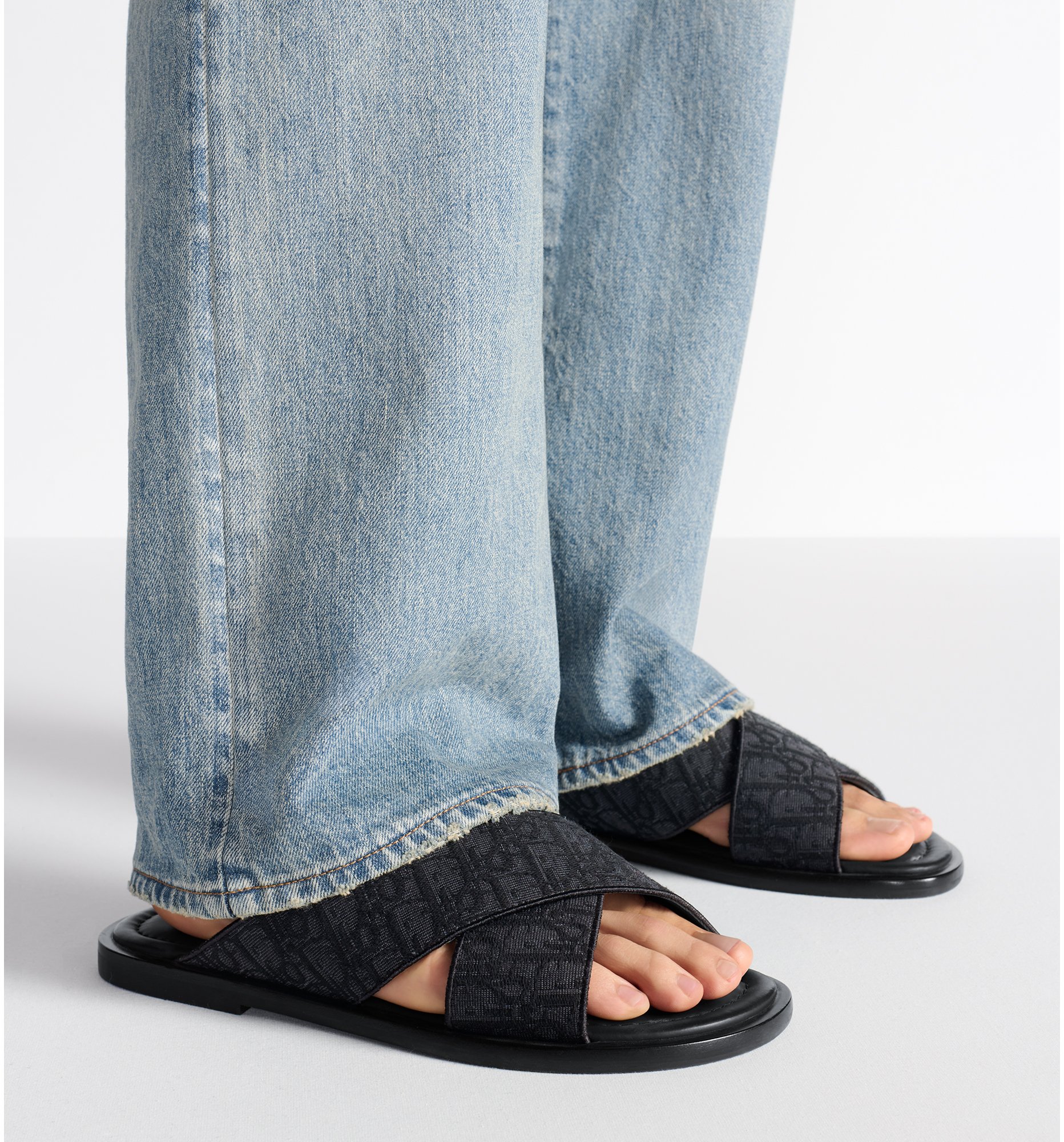 Sandalo Dior Alias Jacquard Dior Oblique nero | DIOR