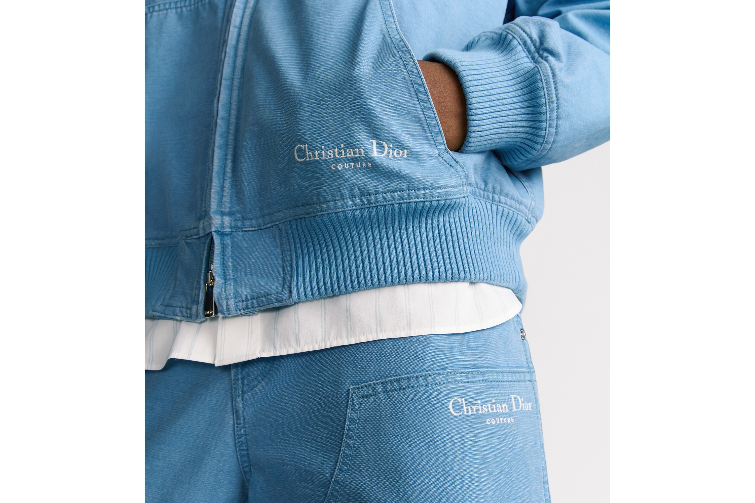 Christian Dior Couture Hooded Sweatshirt Blue Cotton Denim | DIOR