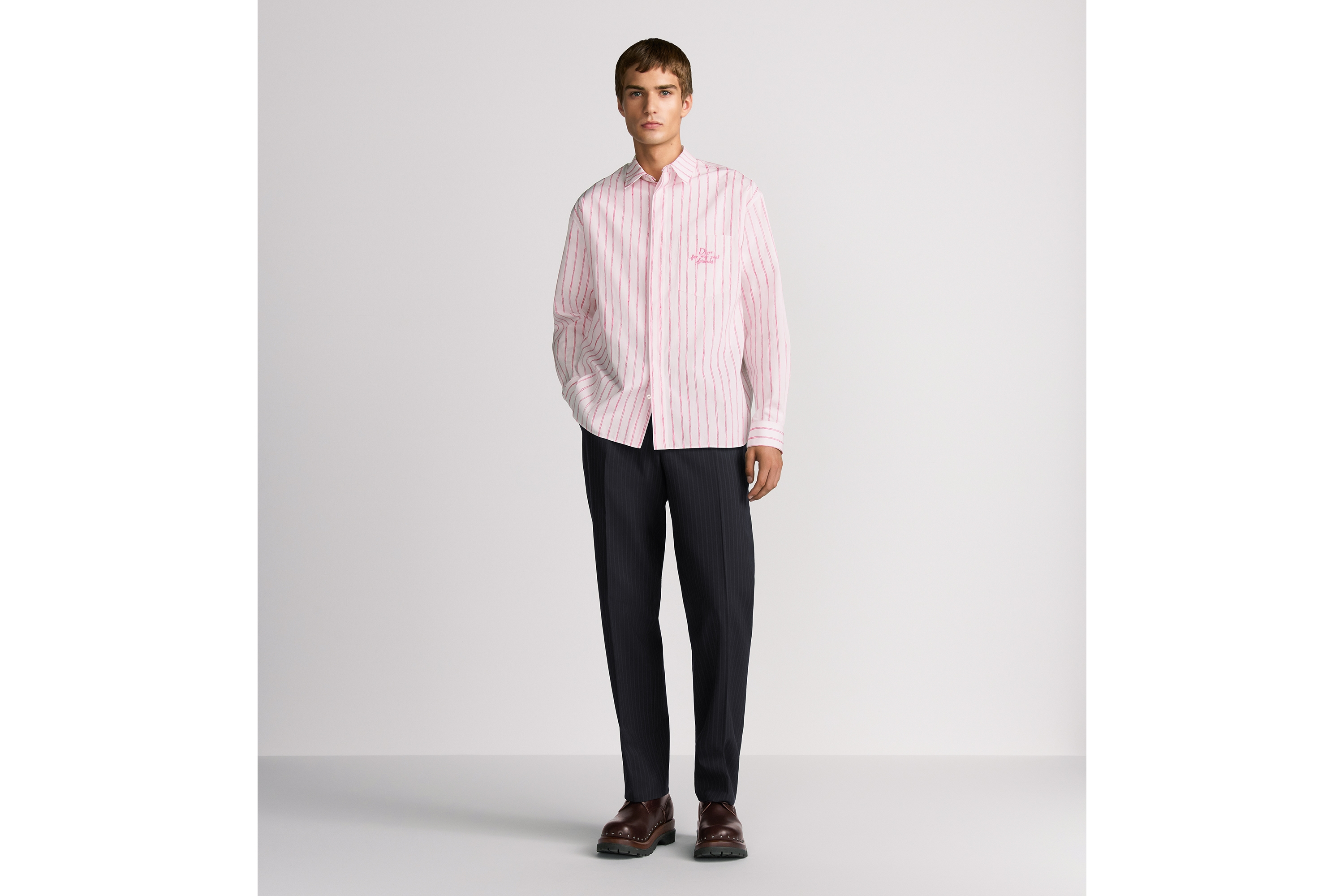 Chemise oversize DIOR AND HYLTON NEL Popeline de coton blanc à rayures ...