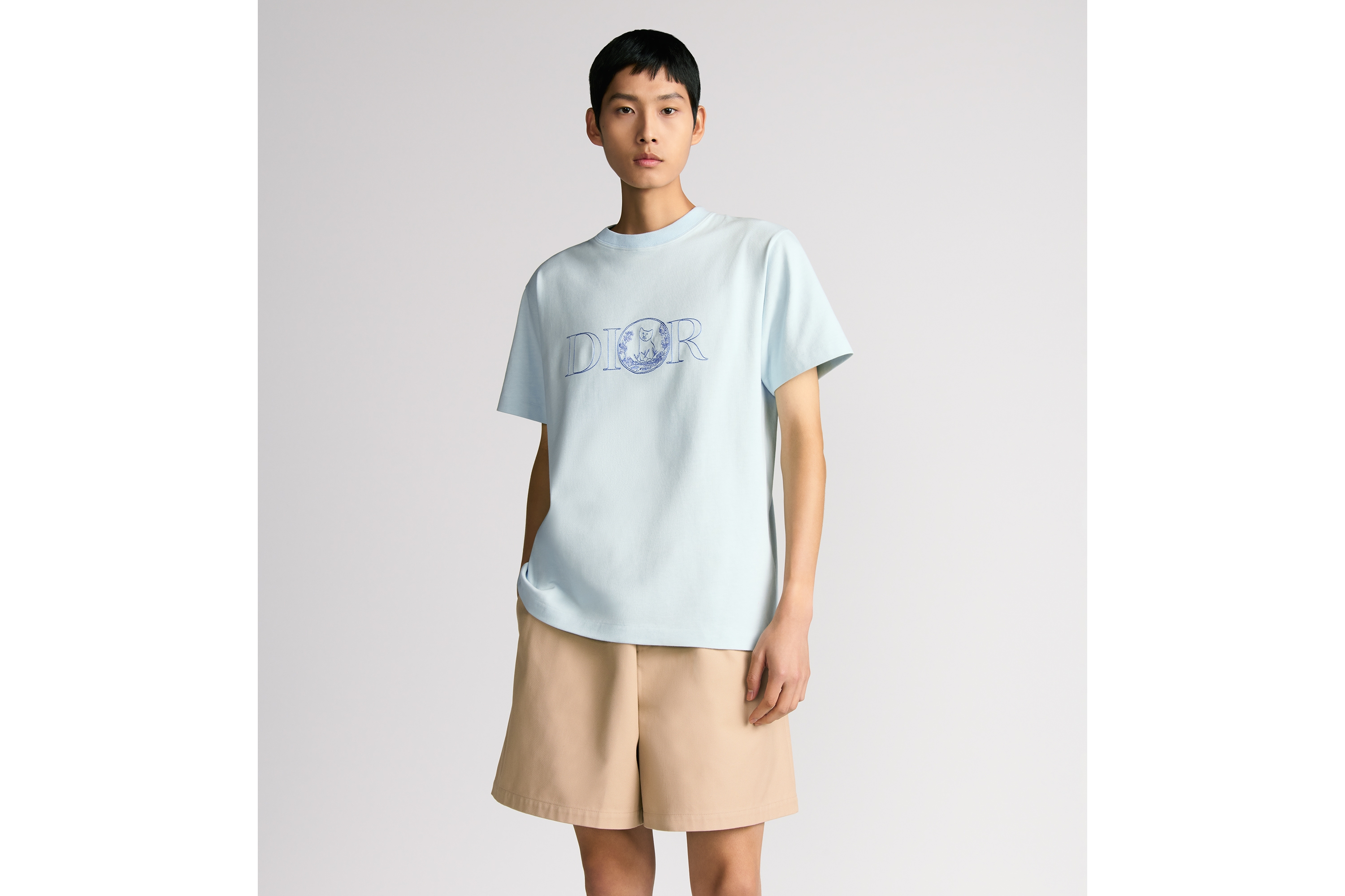 T-shirt DIOR AND HYLTON NEL, coupe relax Jersey de coton bleu | DIOR