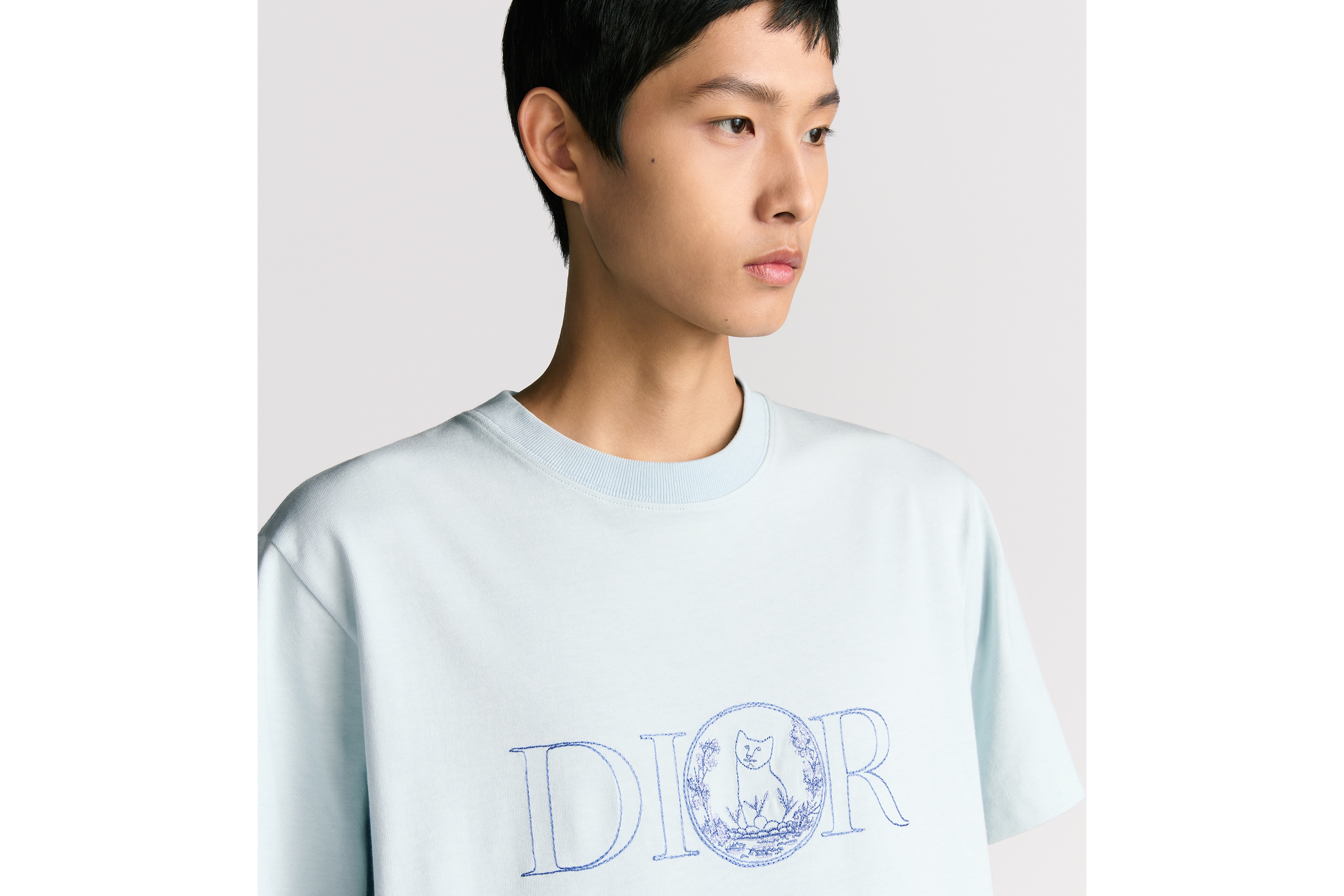 T-shirt DIOR AND HYLTON NEL, coupe relax Jersey de coton bleu | DIOR