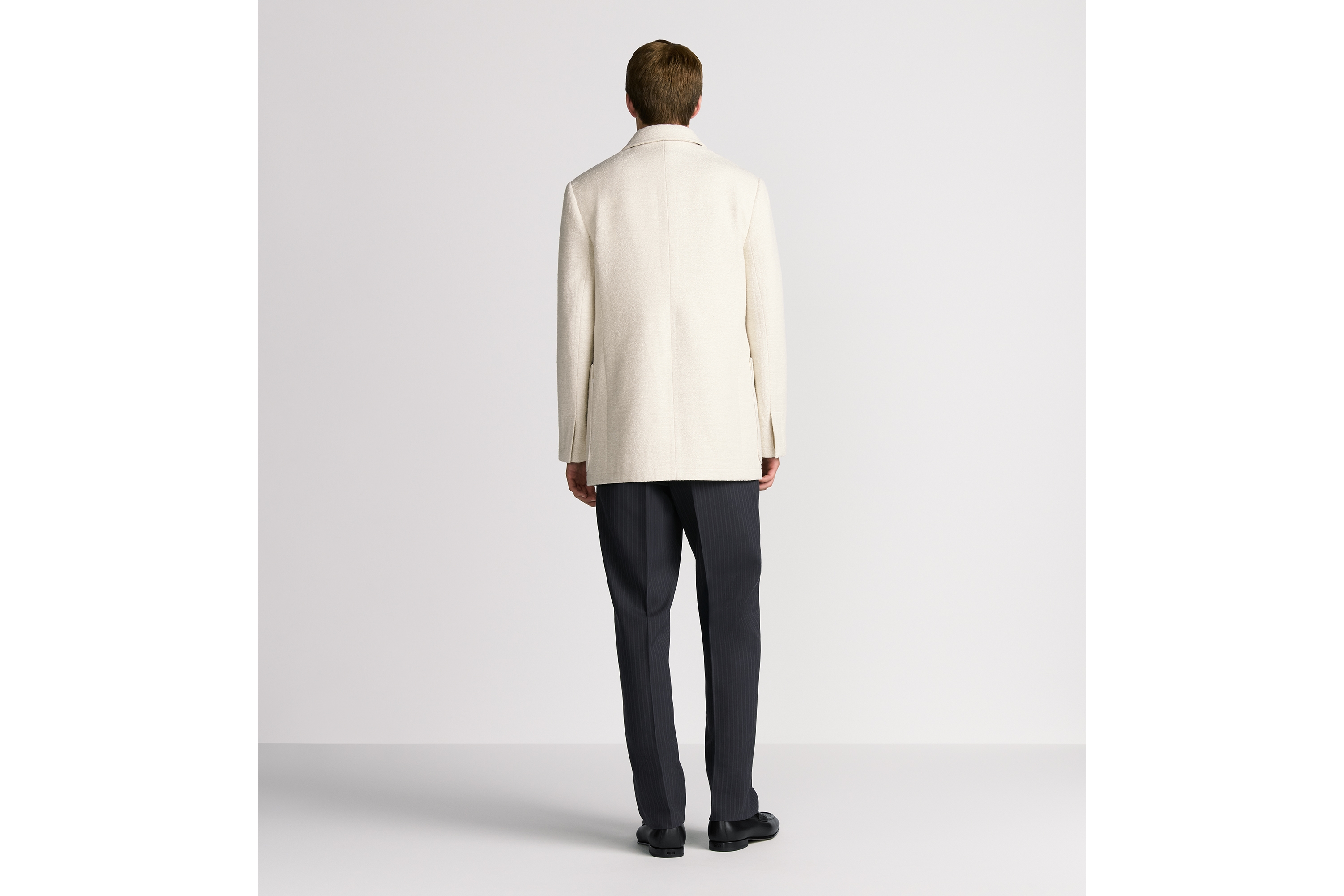 Пиджак на молнии Смесовая натуральная шерсть, шелк и лен белого цвета ...