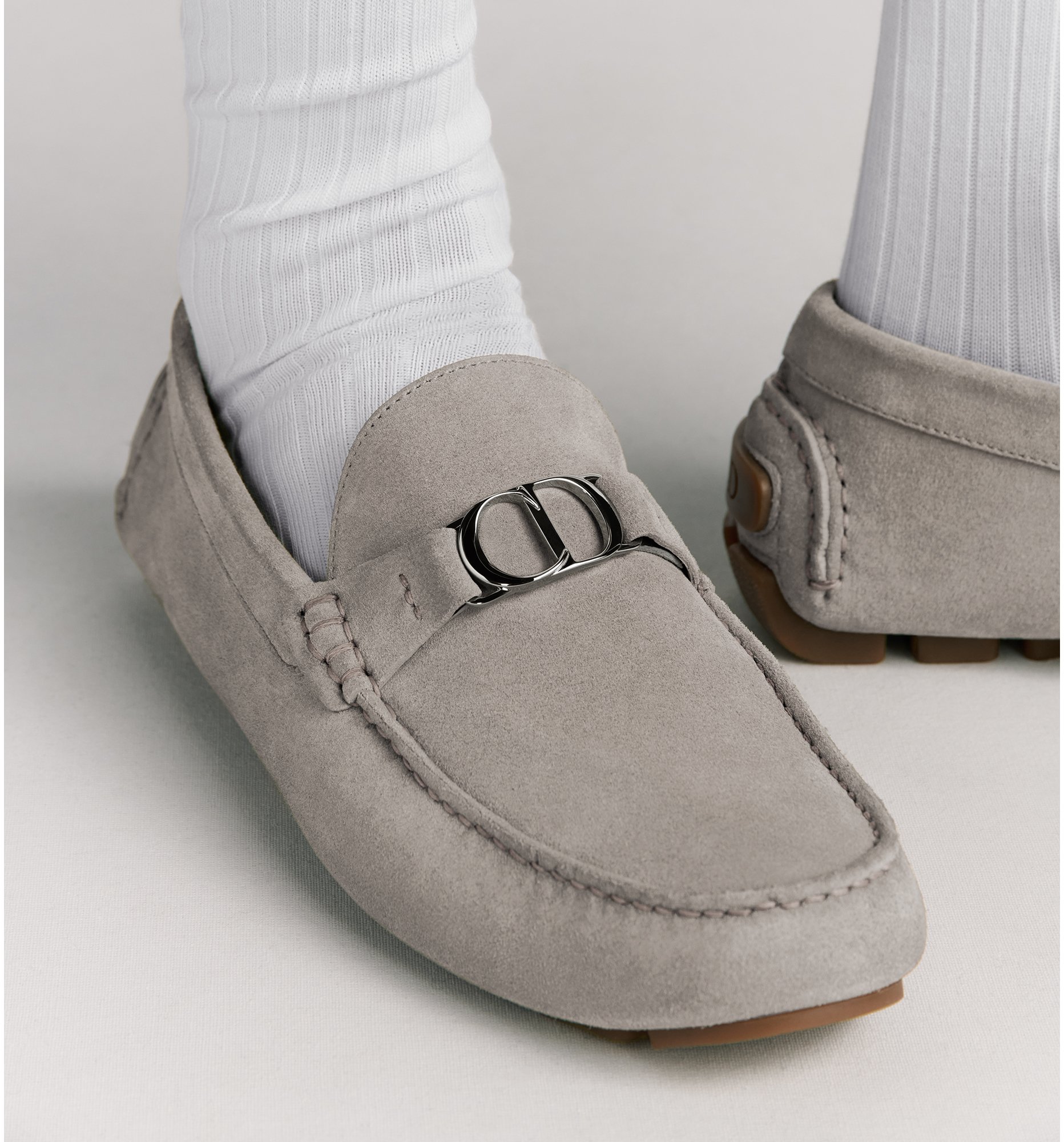 Mocassin Dior Odéon Suède gris | DIOR