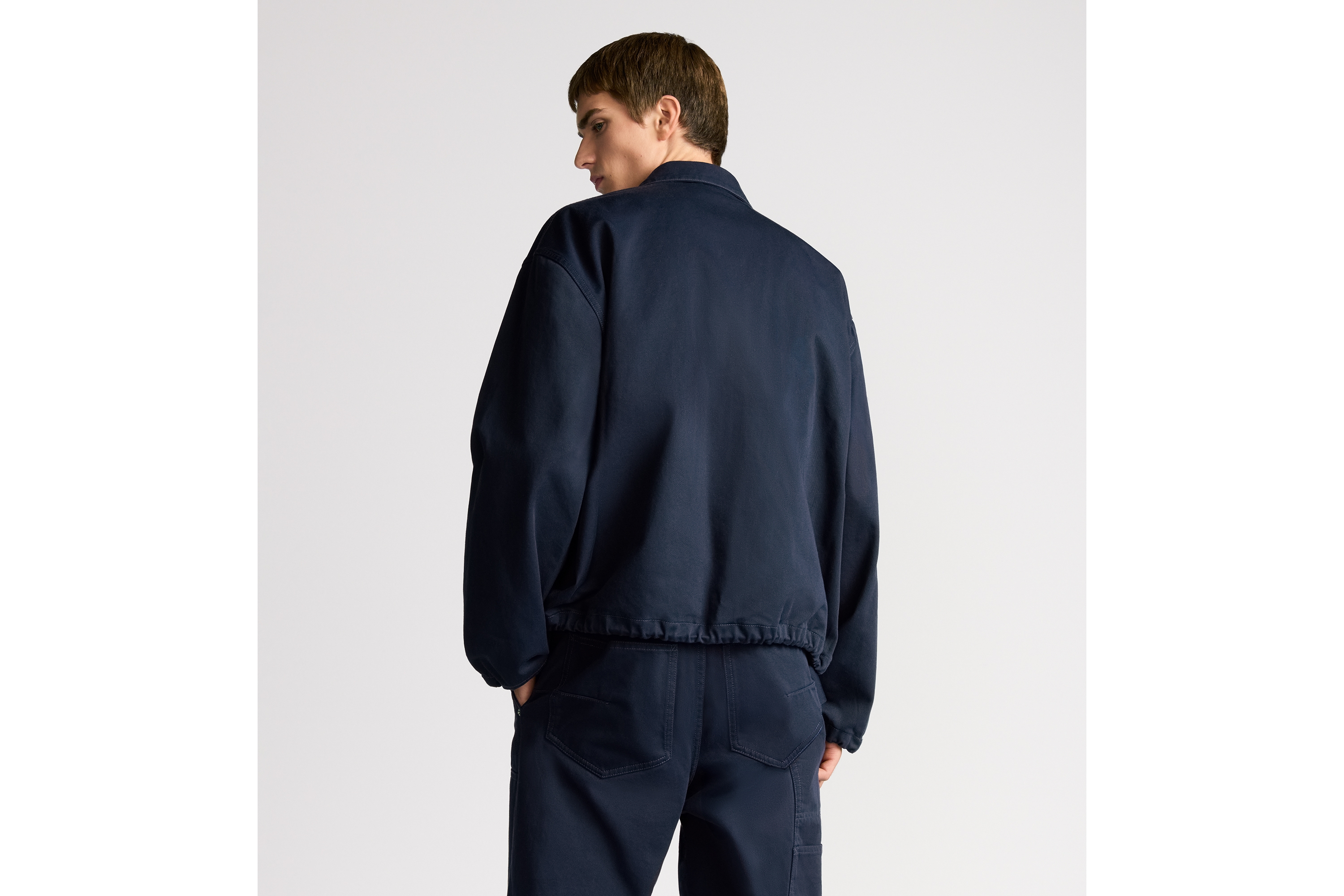 CD Icon Jacke mit Reißverschluss Baumwolltwill in Marineblau | DIOR