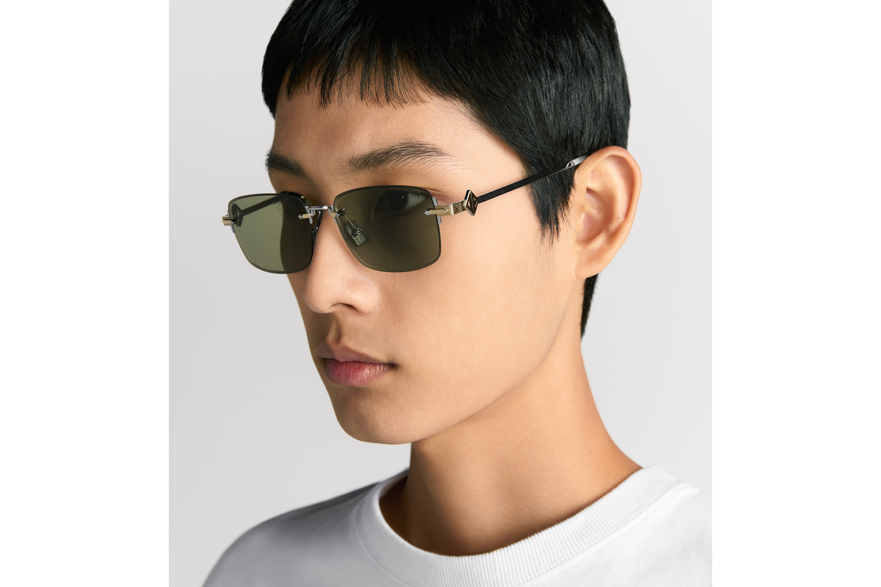 CD Diamond S11F Khaki Rectangular Sunglasses | DIOR