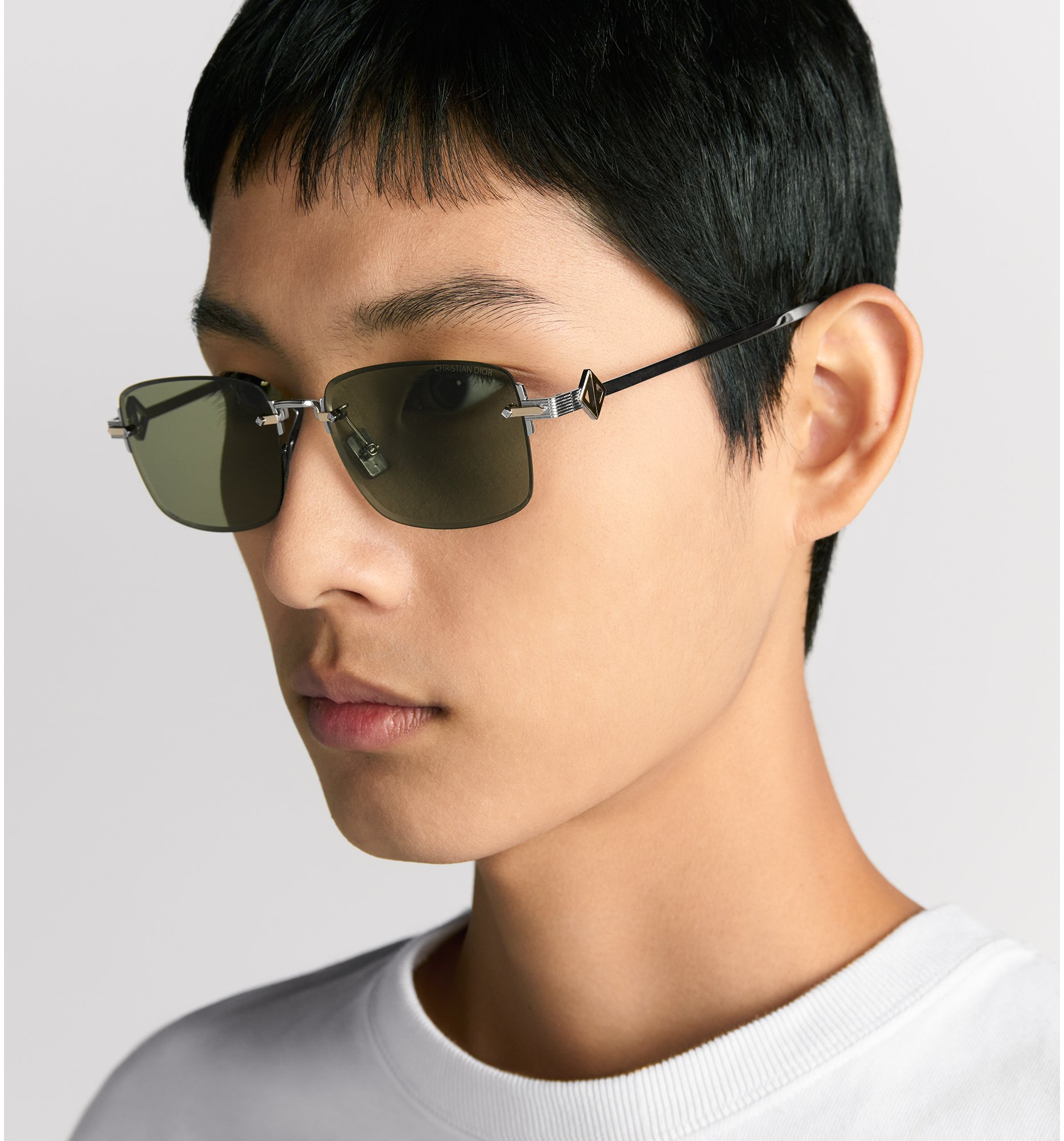 CD Diamond S11F Khaki Rectangular Sunglasses | DIOR