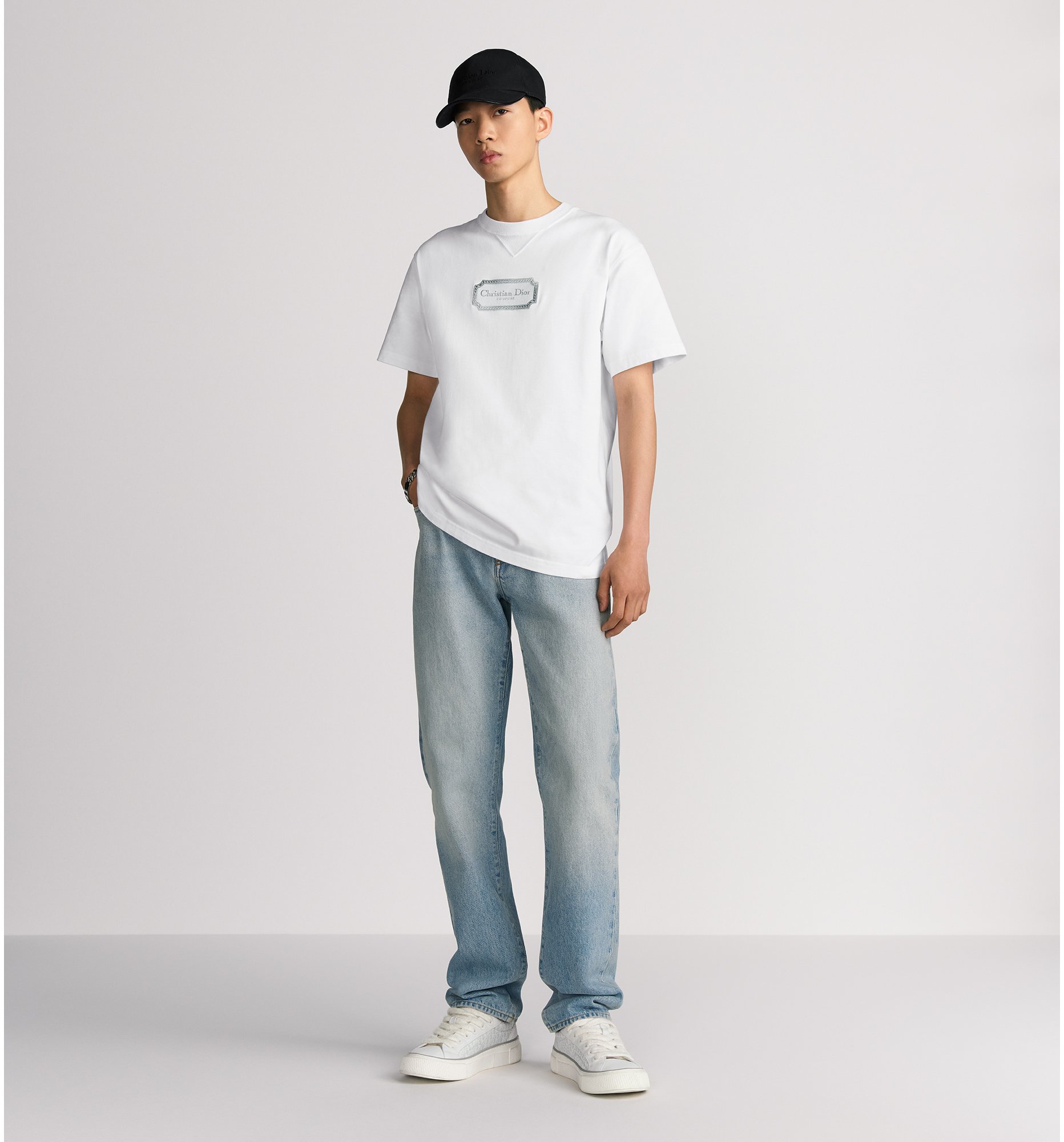 Christian Dior Couture T-Shirt, Relaxed Fit White Cotton Jersey | DIOR