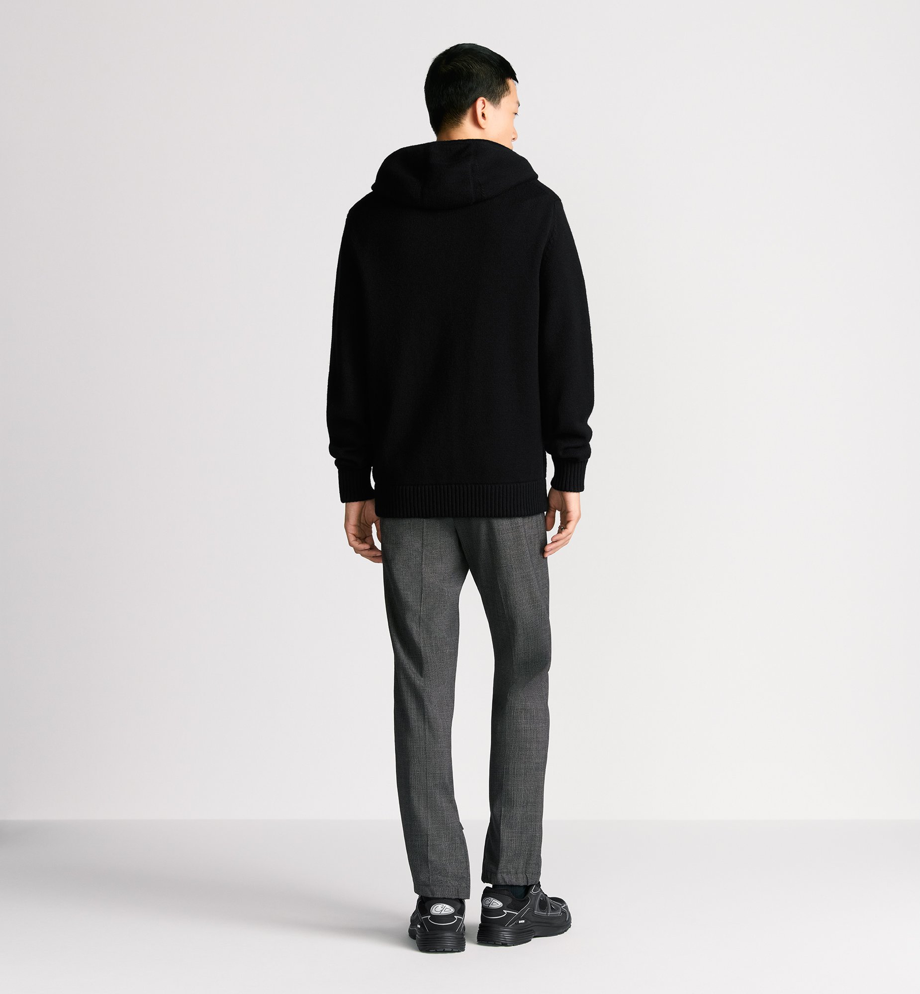 CD Icon Hooded Sweatshirt with Zip Black Cashmere Jersey | DIOR CD Icon Hooded Sweatshirt with Zip Black Cashmere Jersey | DIOR