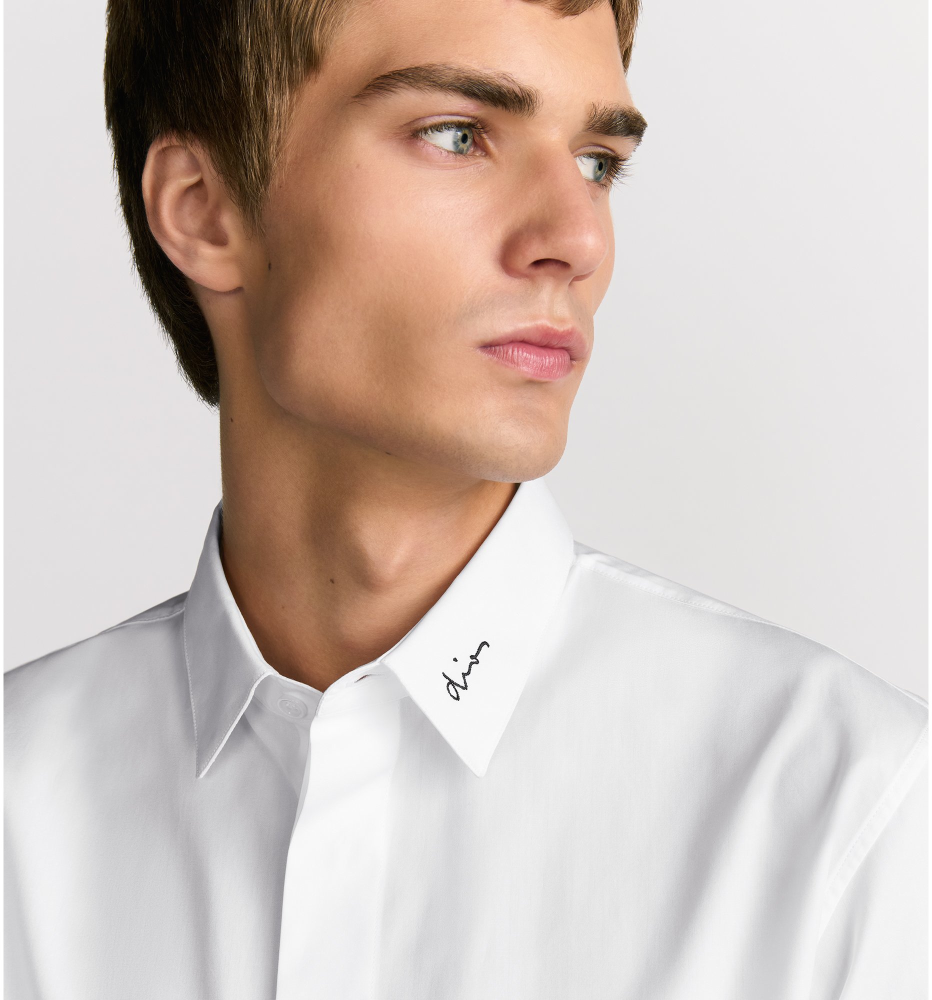 Shirt with Dior Embroidery White Cotton Poplin | DIOR