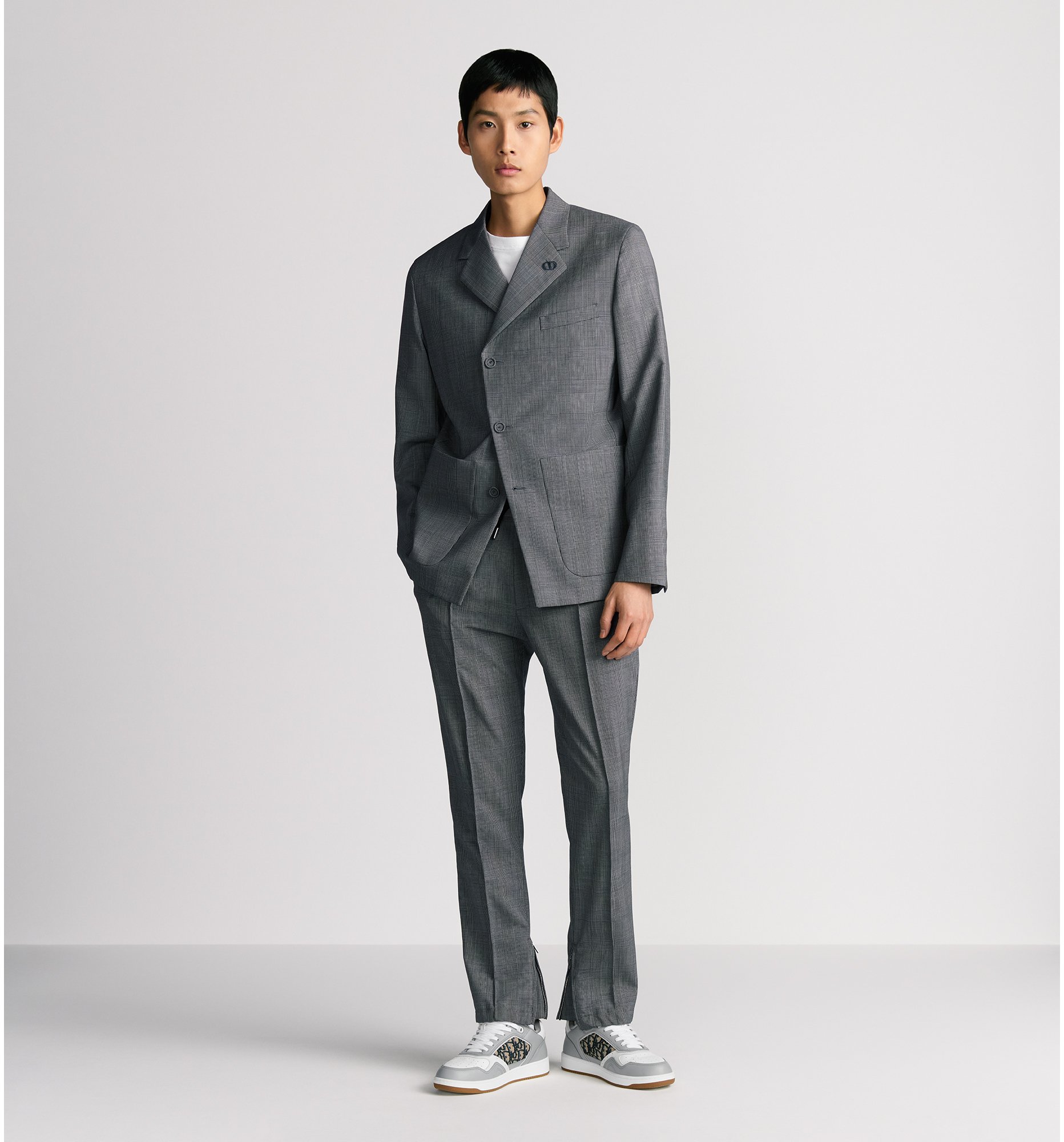 Prince of Wales Workwear Jacket Gray Wool | DIOR