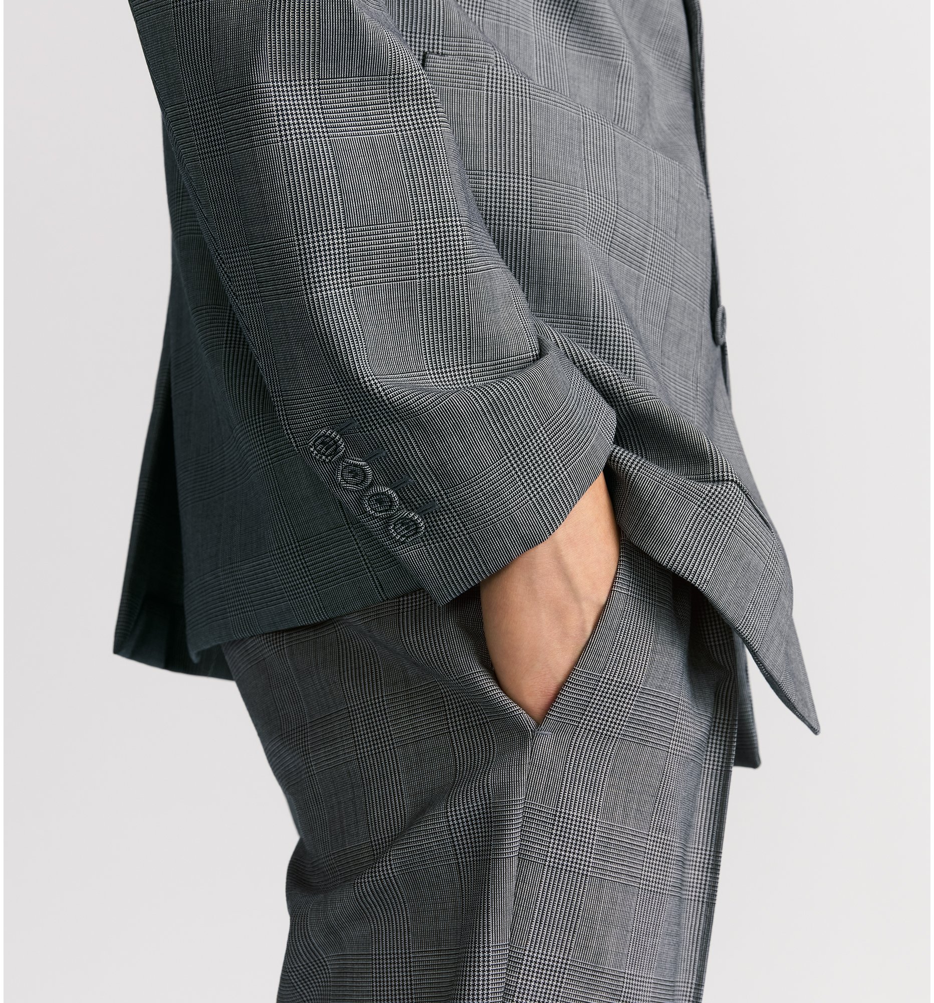Pantalon de jogging à motif Prince de Galles Toile de laine grise | DIOR