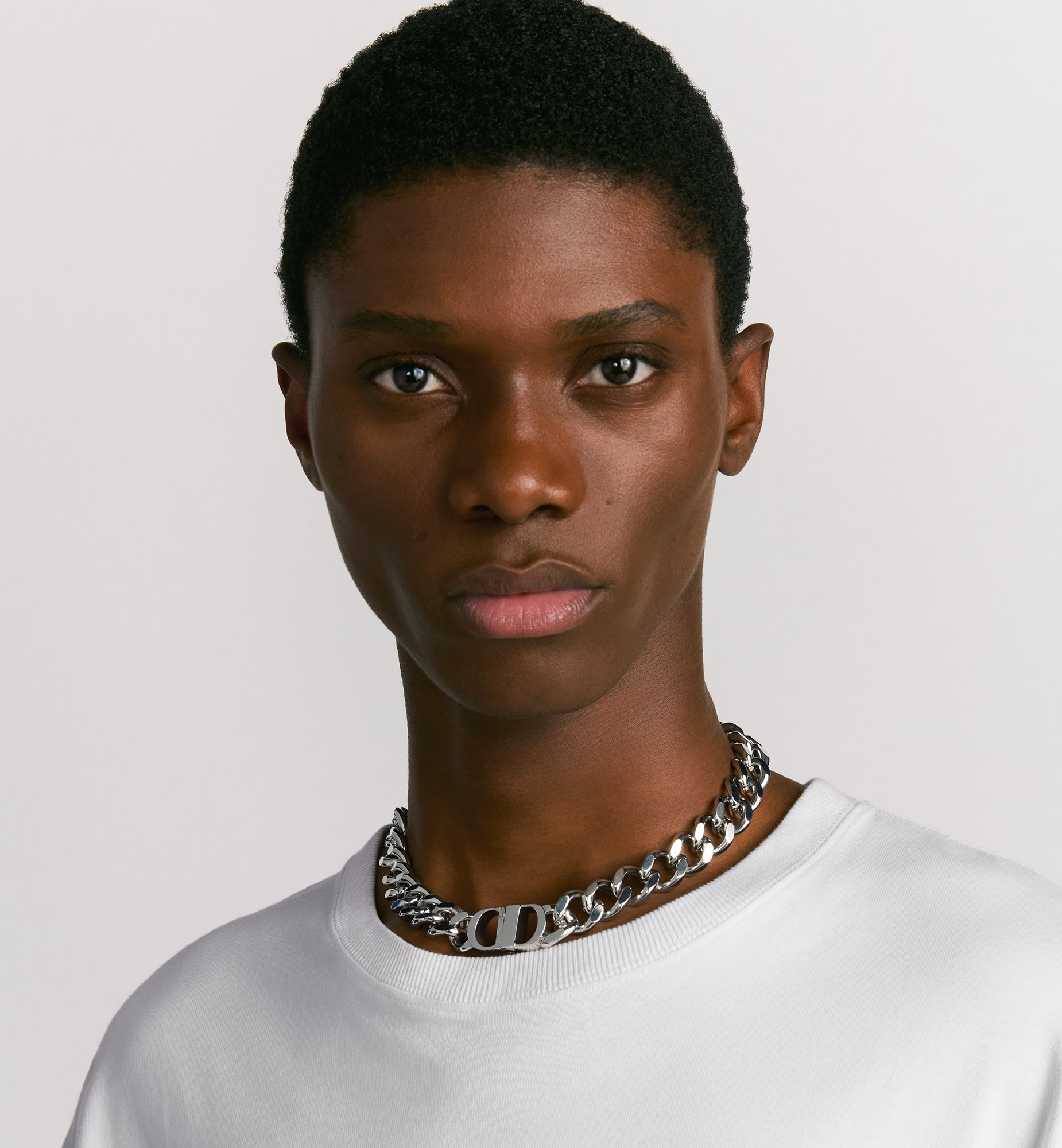 CD Icon Chain Link Necklace Silver-Finish Brass | DIOR CD Icon Chain Link Necklace Silver-Finish Brass | DIOR