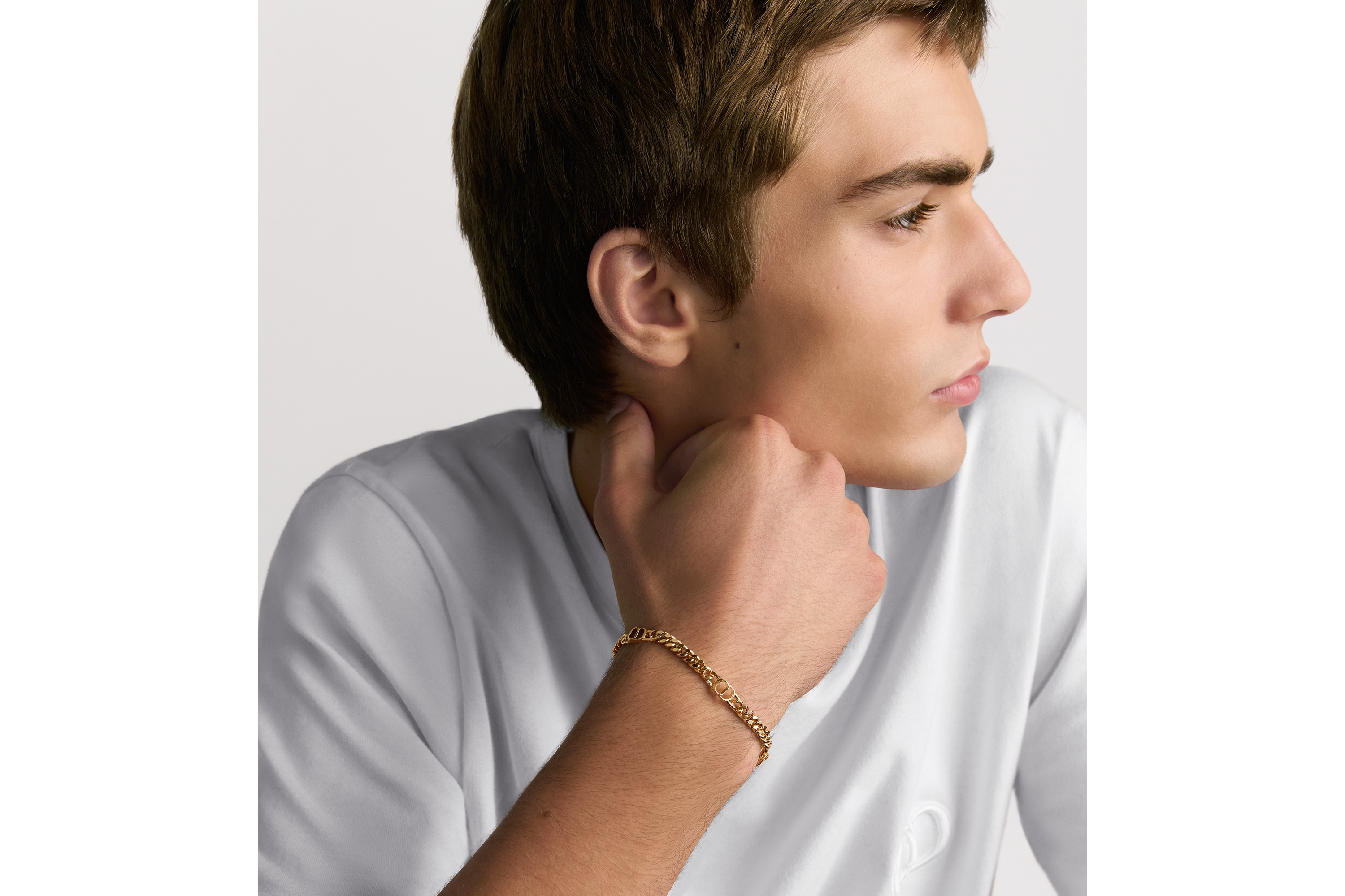 CD Icon Thin Chain Link Bracelet Gold-Plated Silver | DIOR