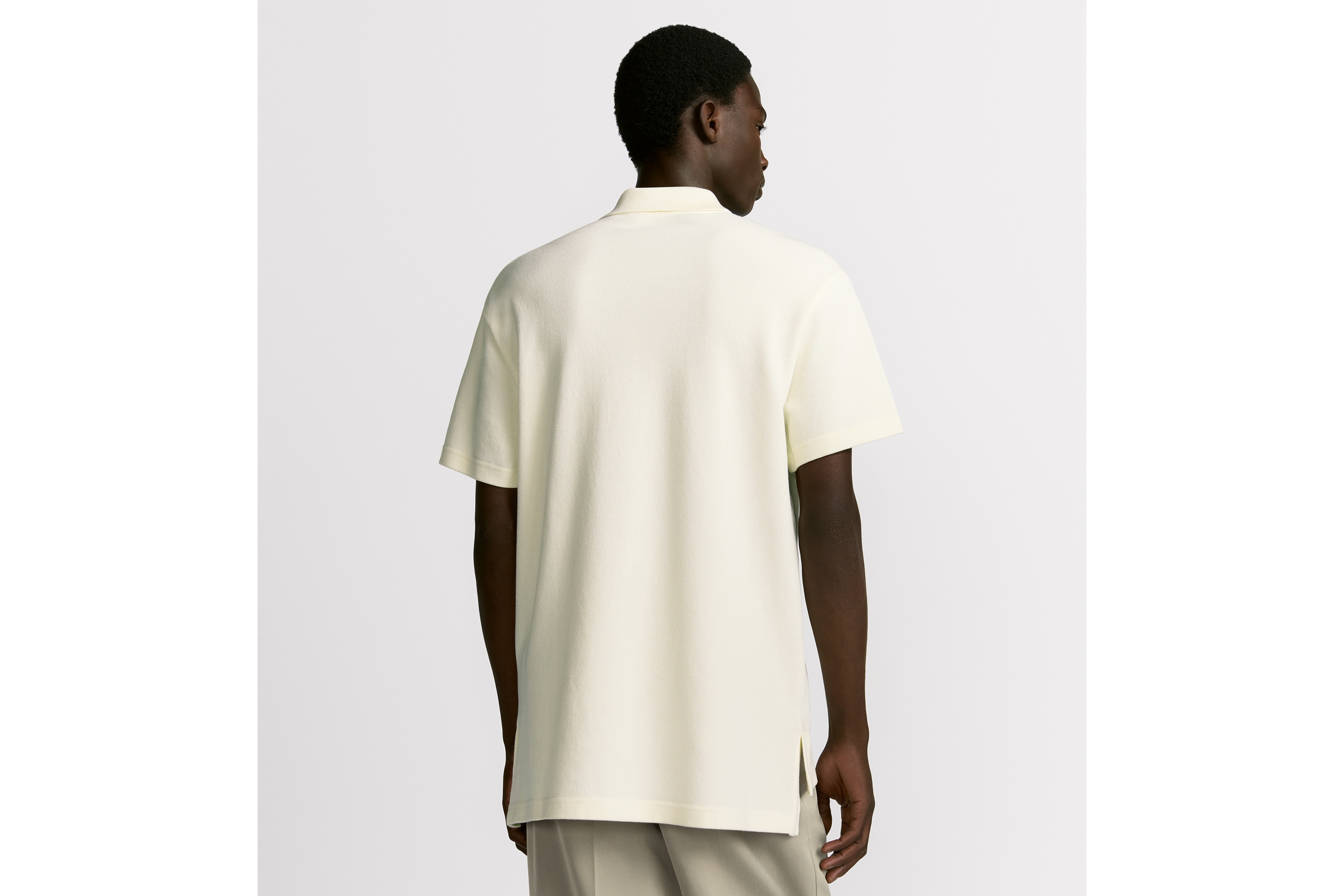 CD Diamond Polo Shirt Off-White Cotton Piqué Crepe | DIOR