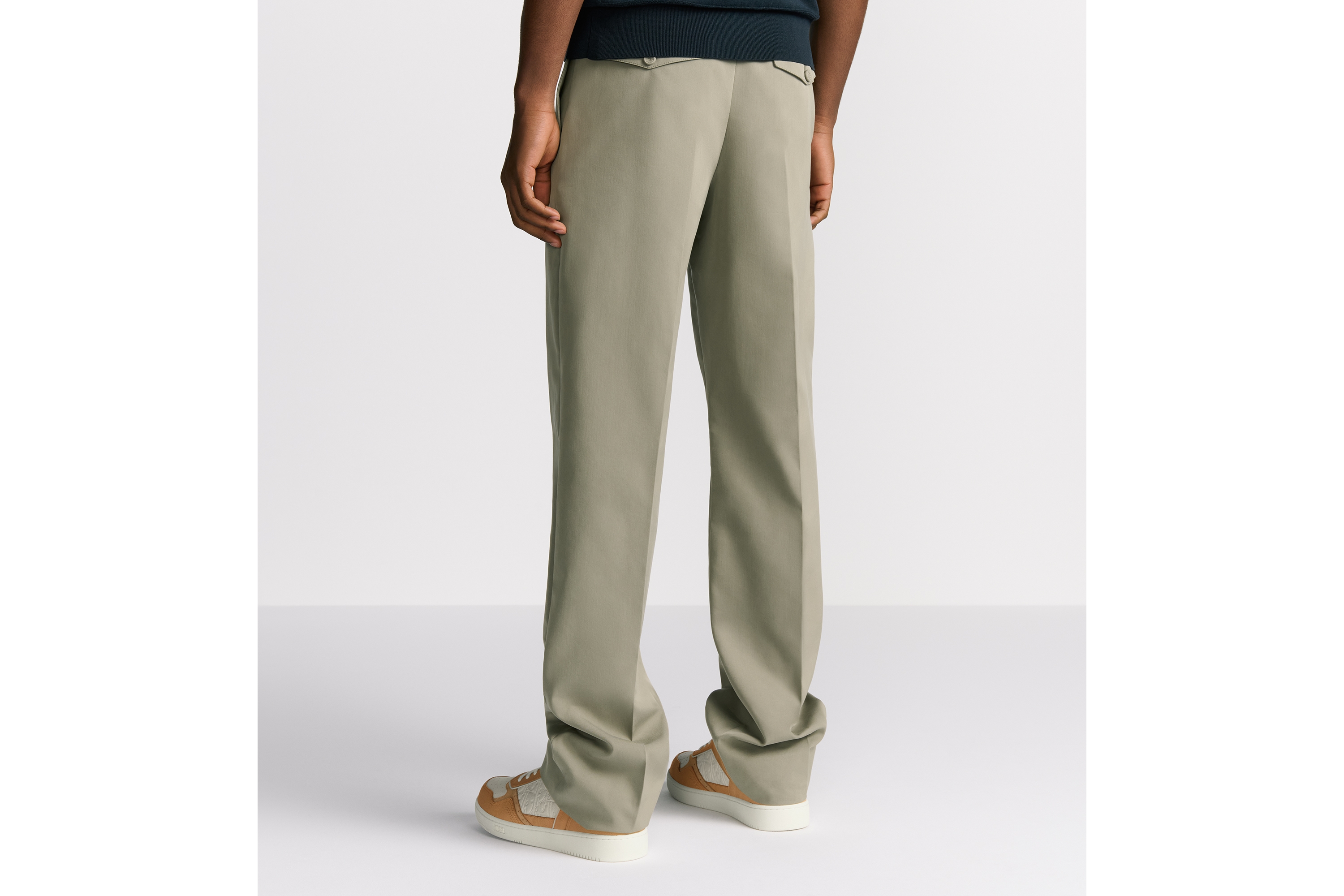 Hose mit CD Diamond Stickerei Twill aus Baumwollmischung in Beige | DIOR