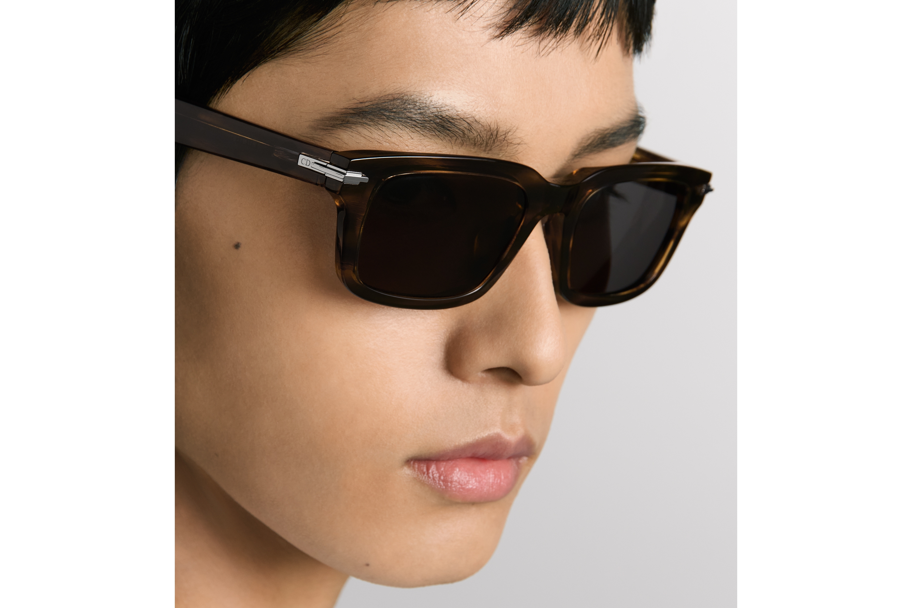 DiorBlackSuit S16F 선글라스 브라운 혼-이펙트 직사각형 | DIOR