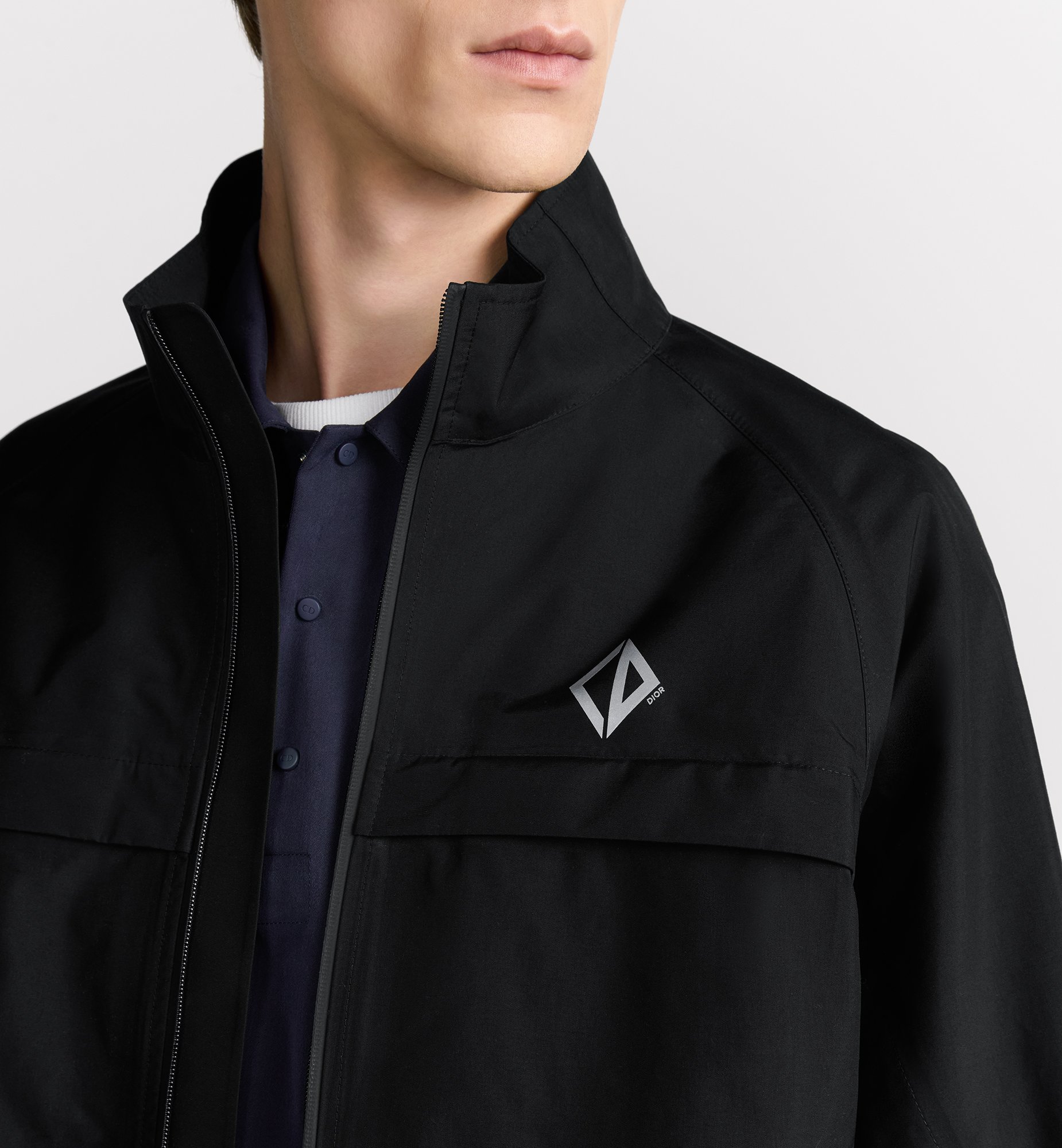 CD Diamond Blouson Jacket Black Laminated Technical Fabric CD Diamond Blouson Jacket Black Laminated Technical Fabric