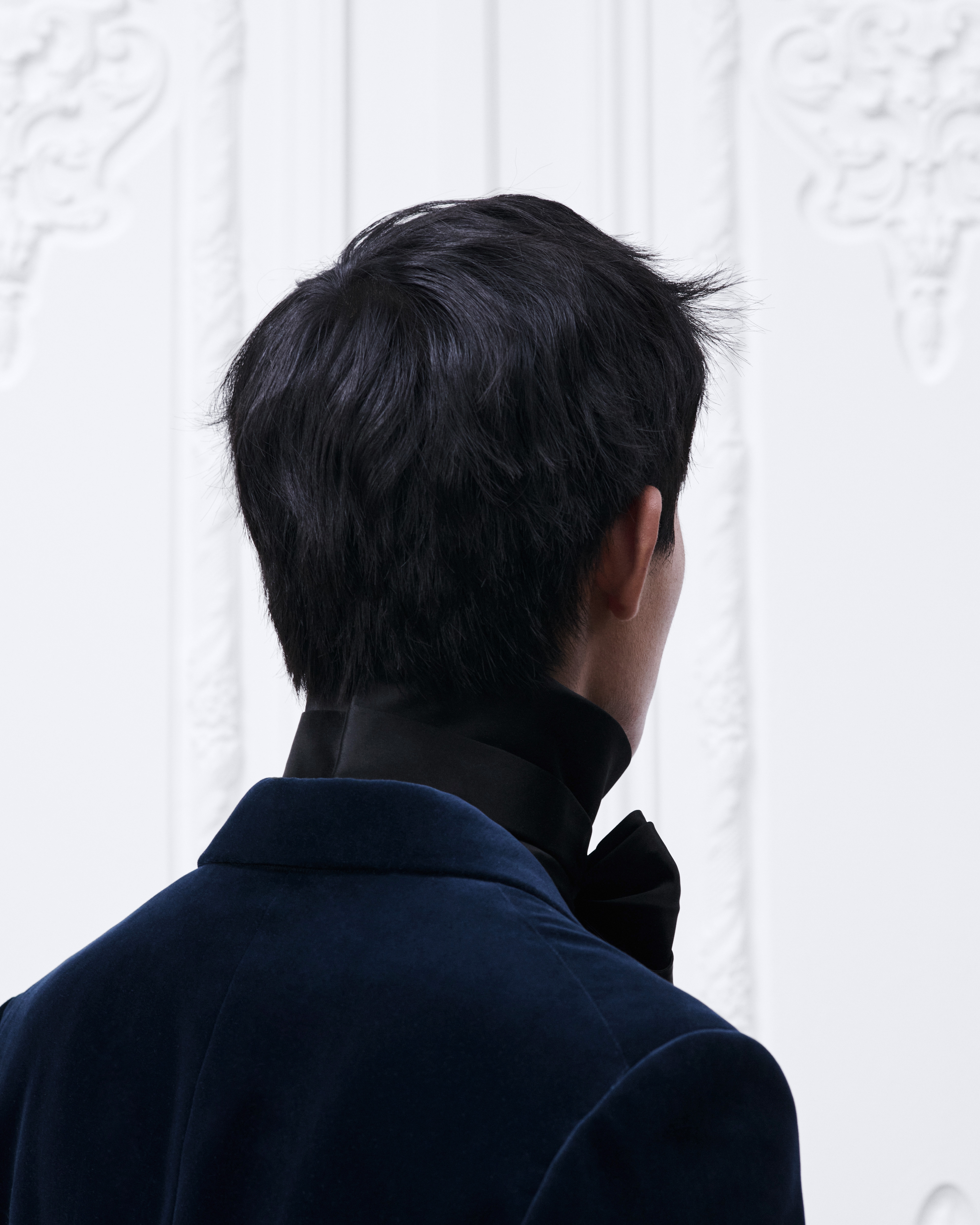 Morning Coat Navy Blue Cotton Velvet | DIOR