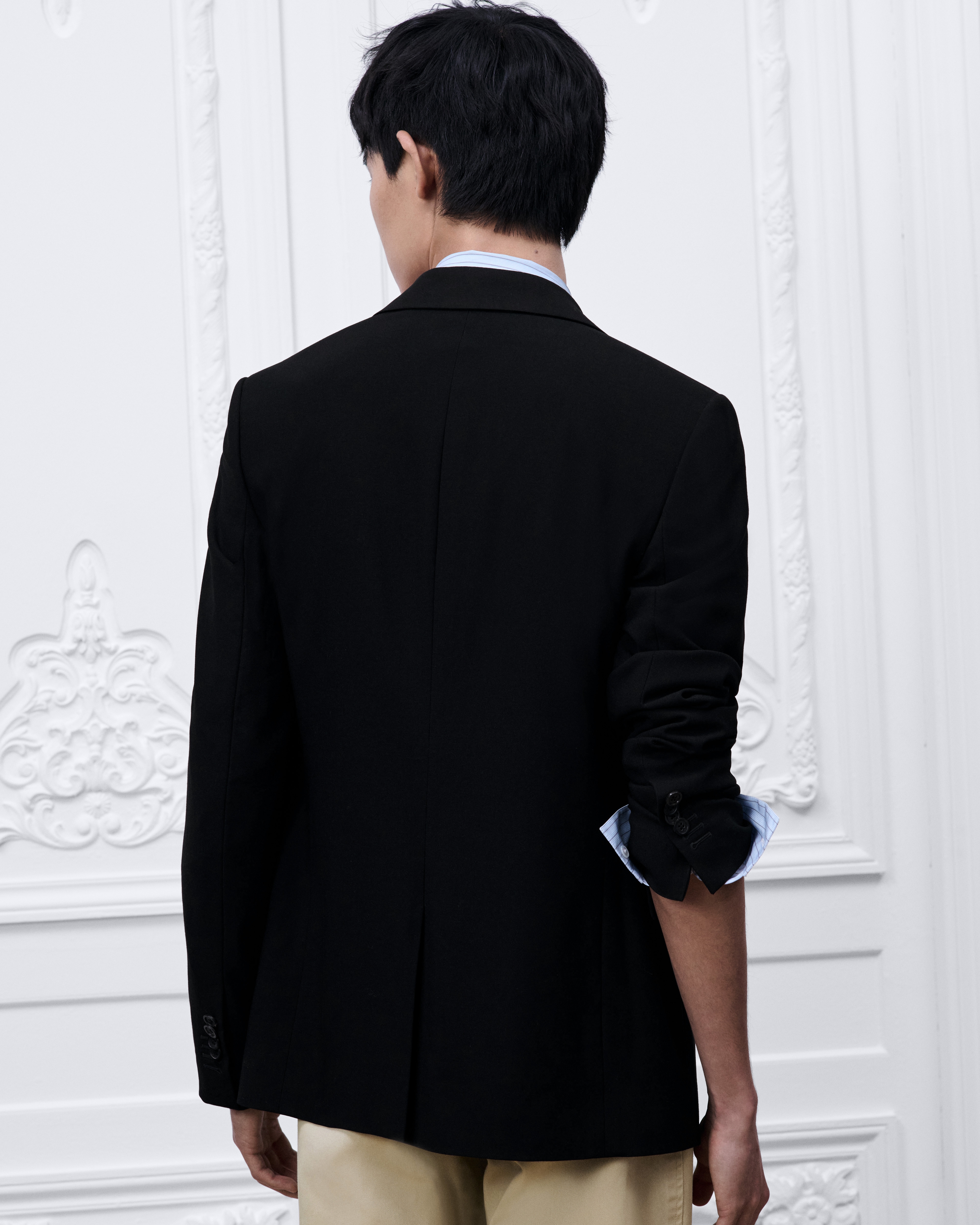 Blazer com abotoamento simples Lã virgem preta | DIOR