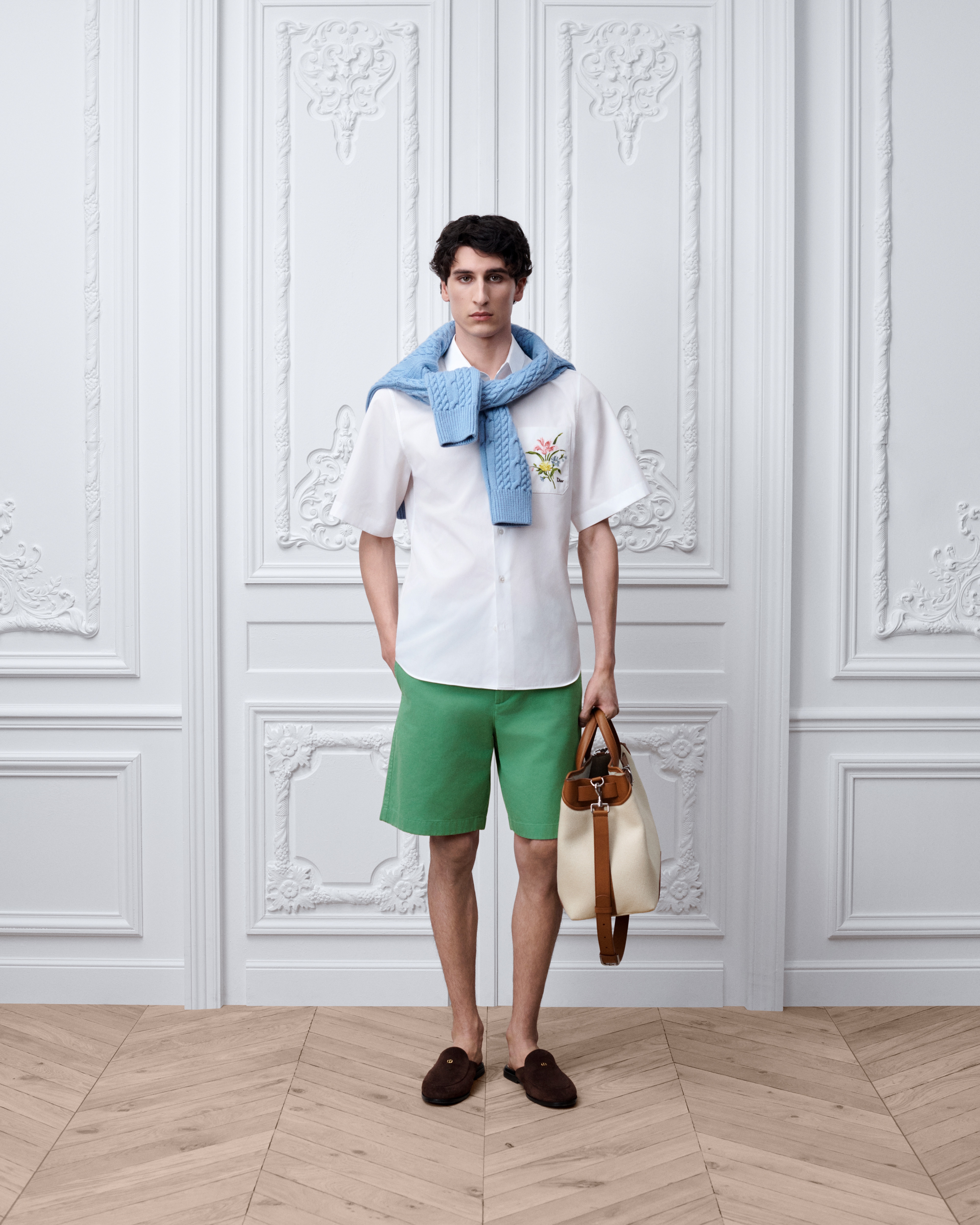 Short-Sleeved Shirt with Dior Secret Garden Embroidery White Cotton ...