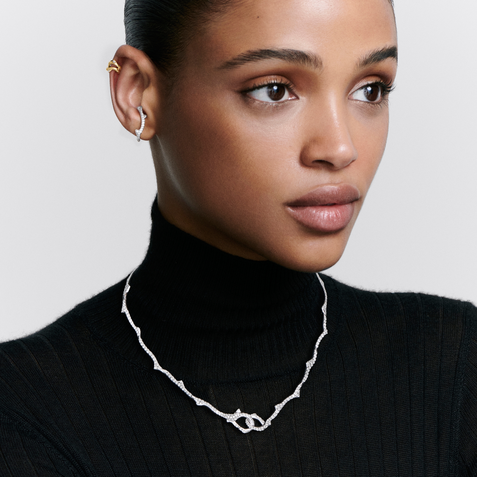 Colar Bois de Rose Ouro branco e diamantes | DIOR