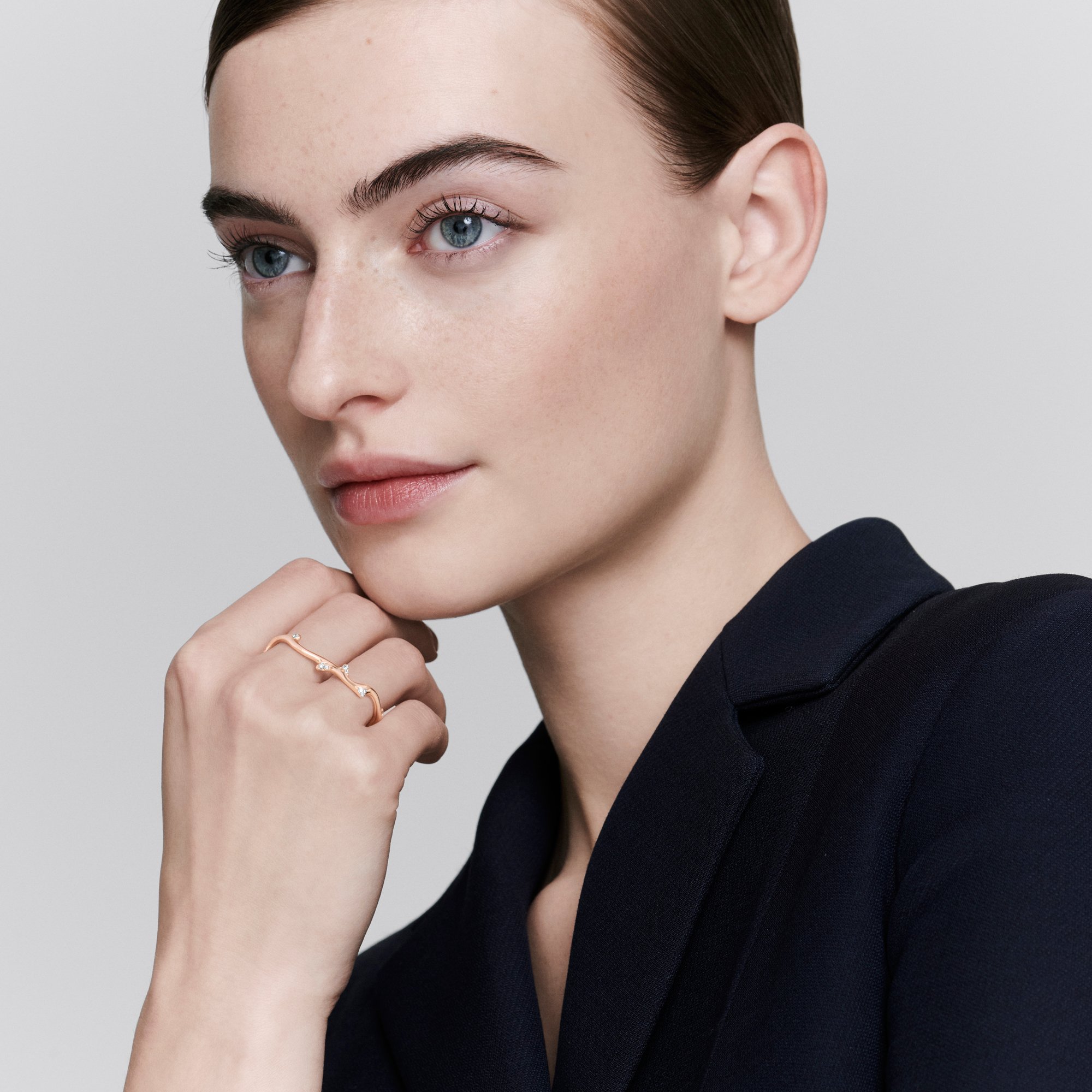 Dubbele Bois de Rose-ring Roségoud en diamanten | DIOR