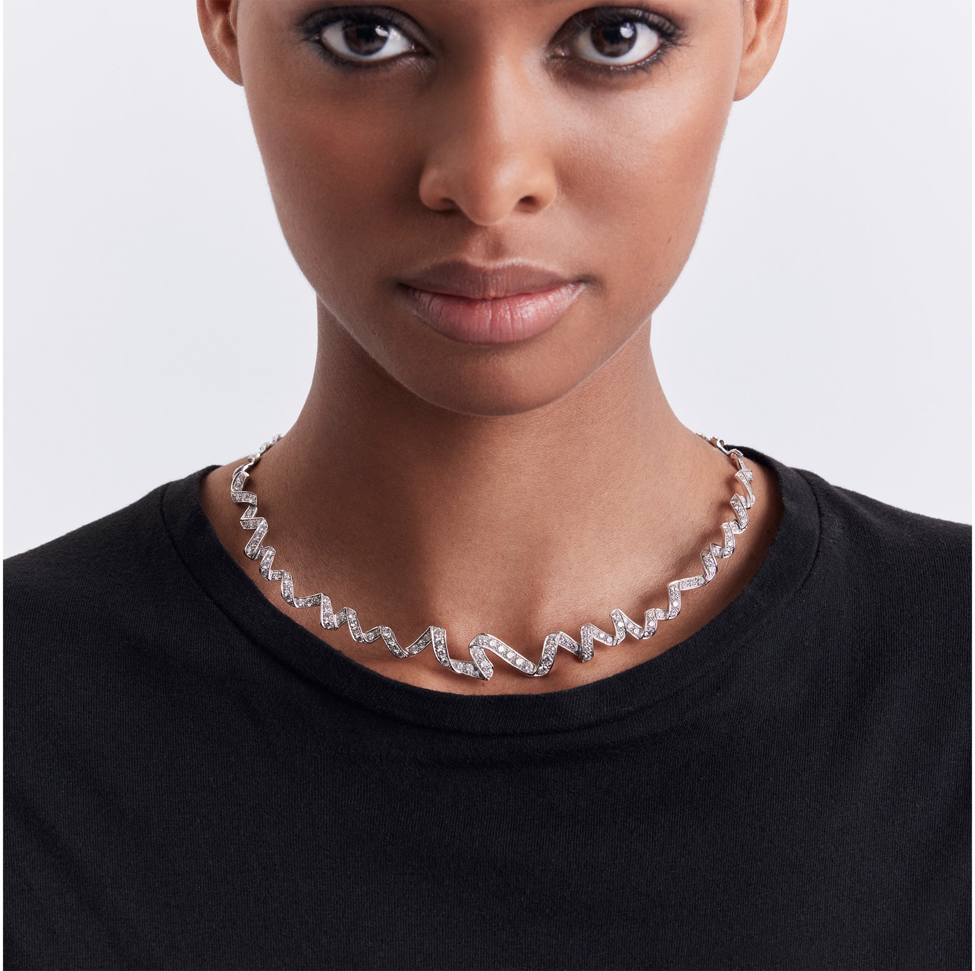 Collar Couture Dior Oro blanco y diamantes | DIOR