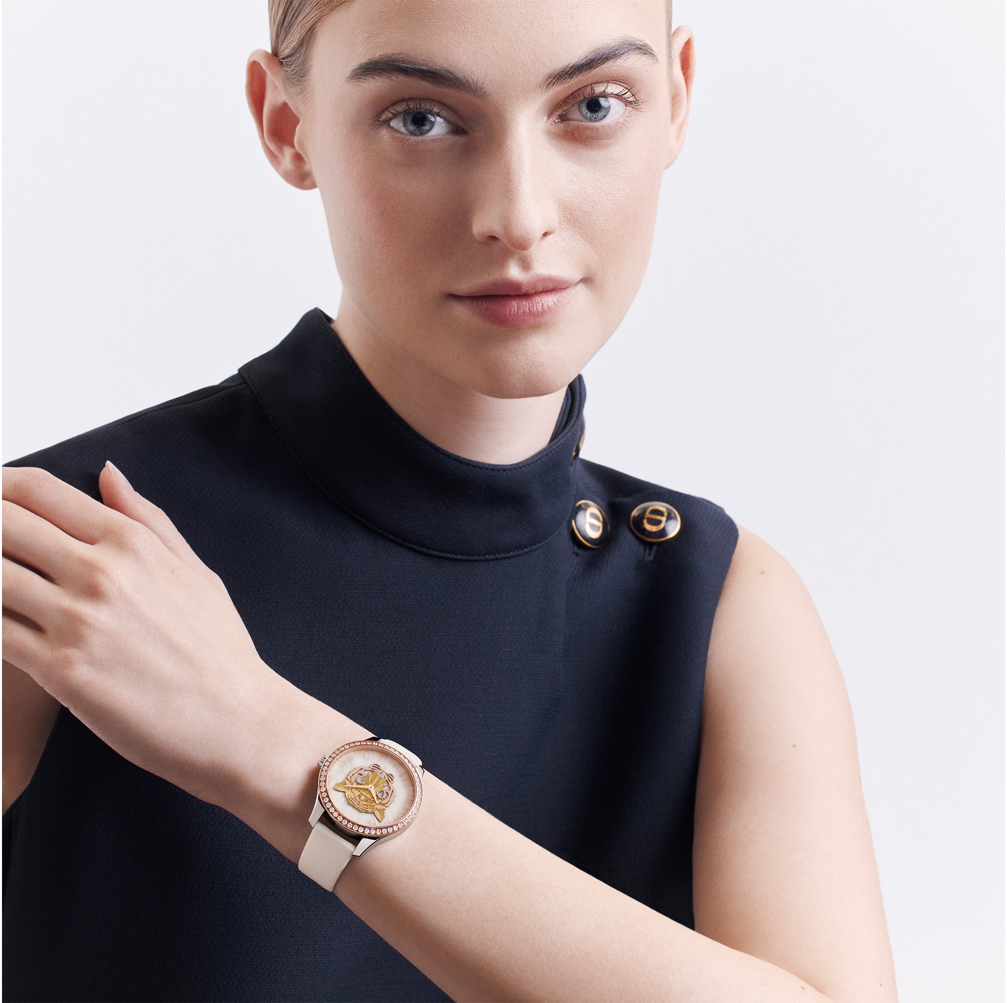 Dior Grand Soir Year of the Tiger Ø 36 mm, Automatic Movement, Steel, Pink Gold, Feathers and ...