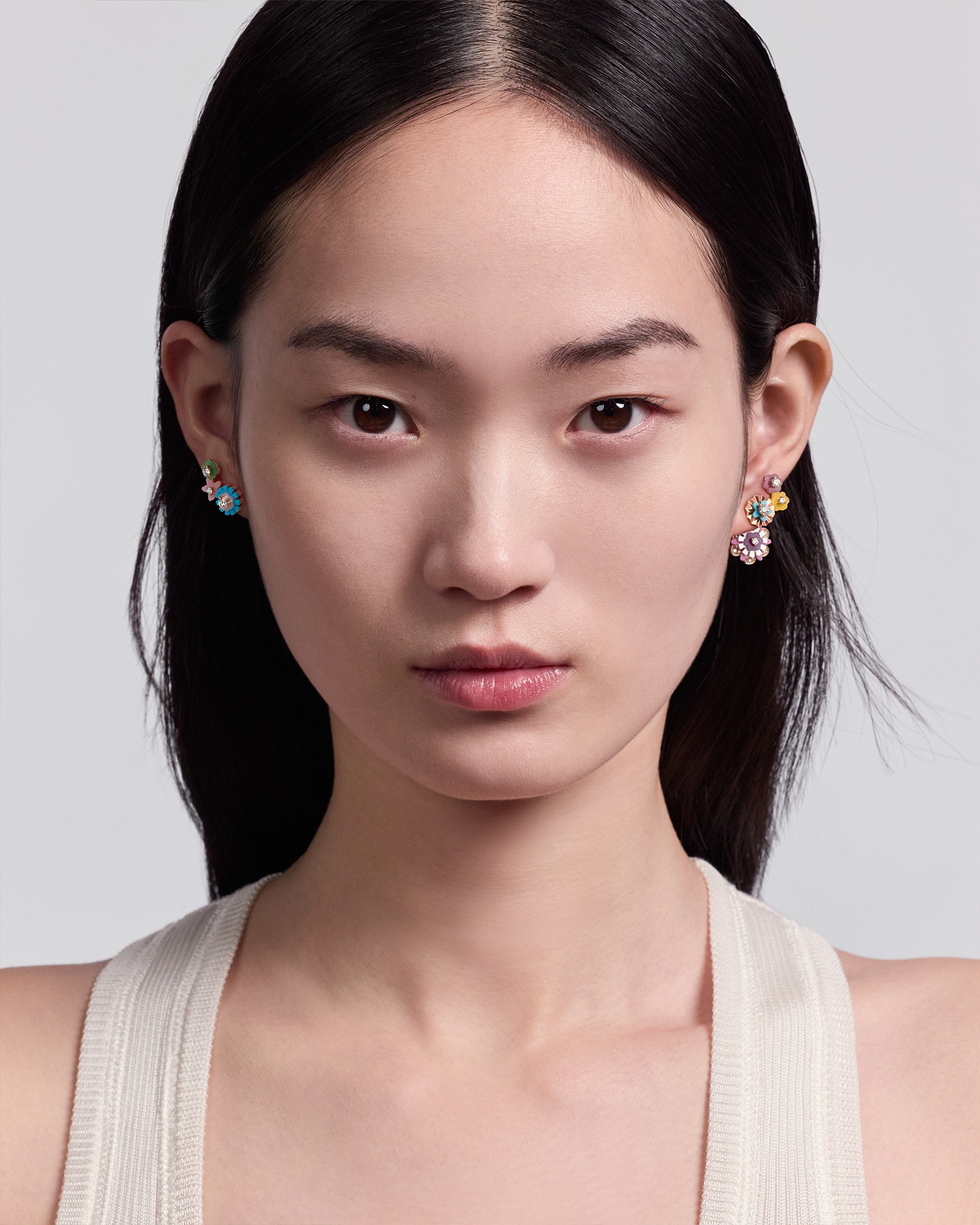 Diorigami Earrings Pink Gold, Diamonds, Chrysoprase, Turquoise, Yellow ...